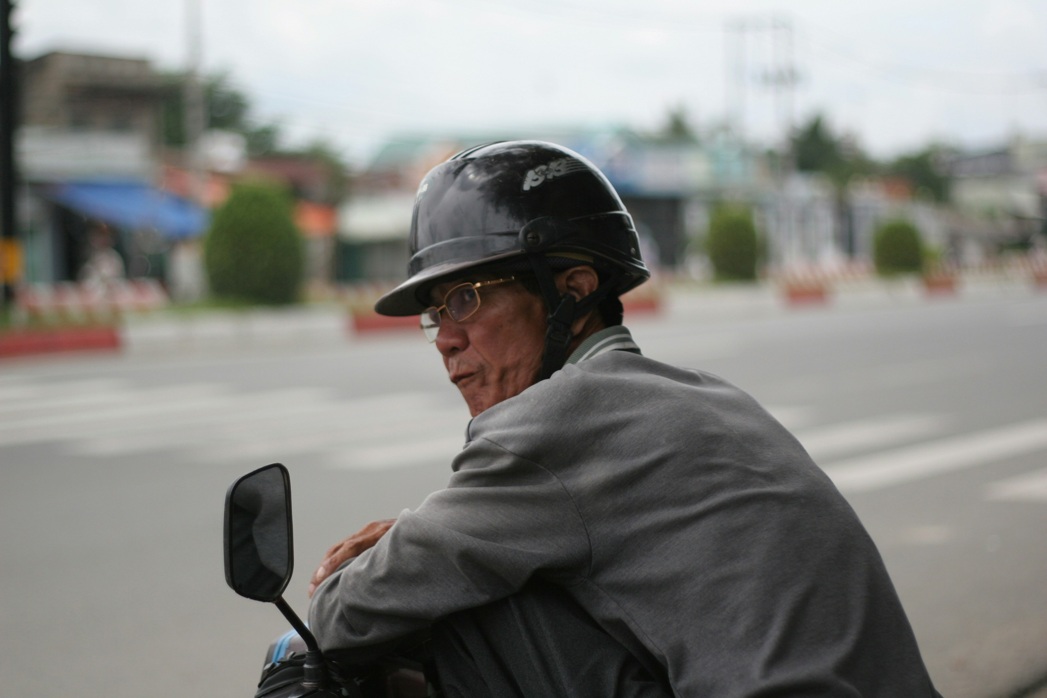 a man riding a motorcycle