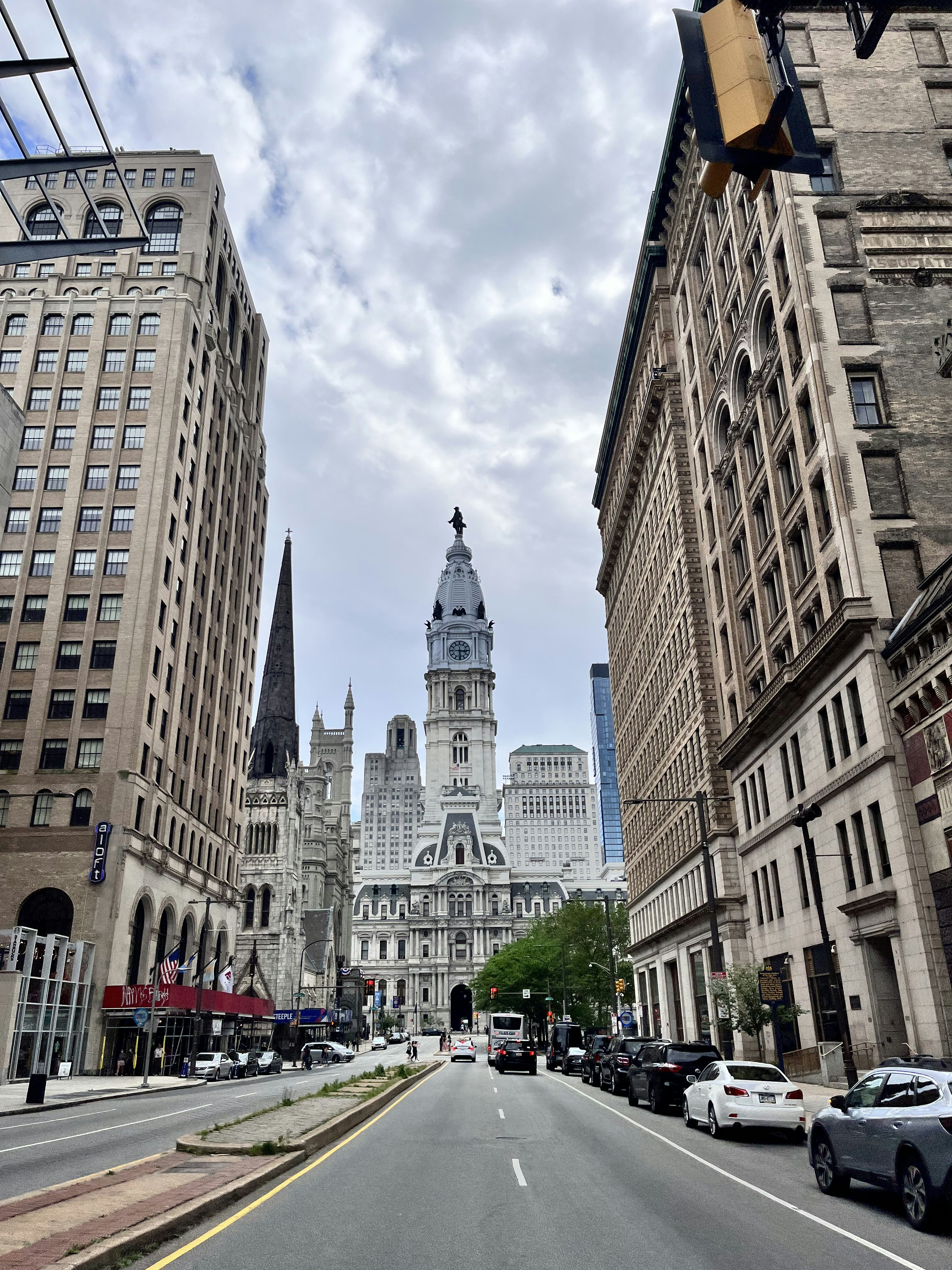 City Corridor toward Philadelphia's City Hall from a Street View