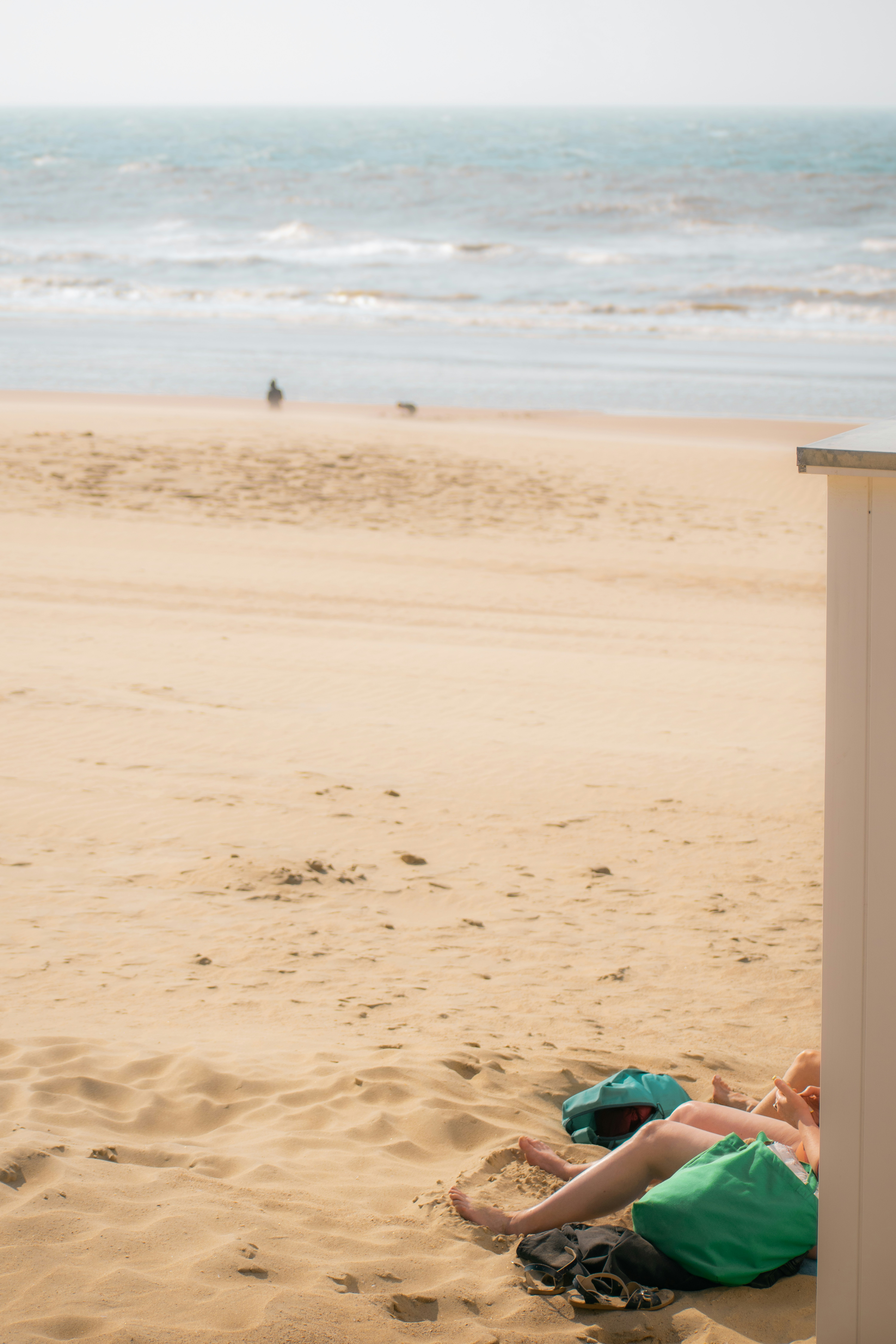 Sunlit Quiet: Loungers Rest at the Shoreline