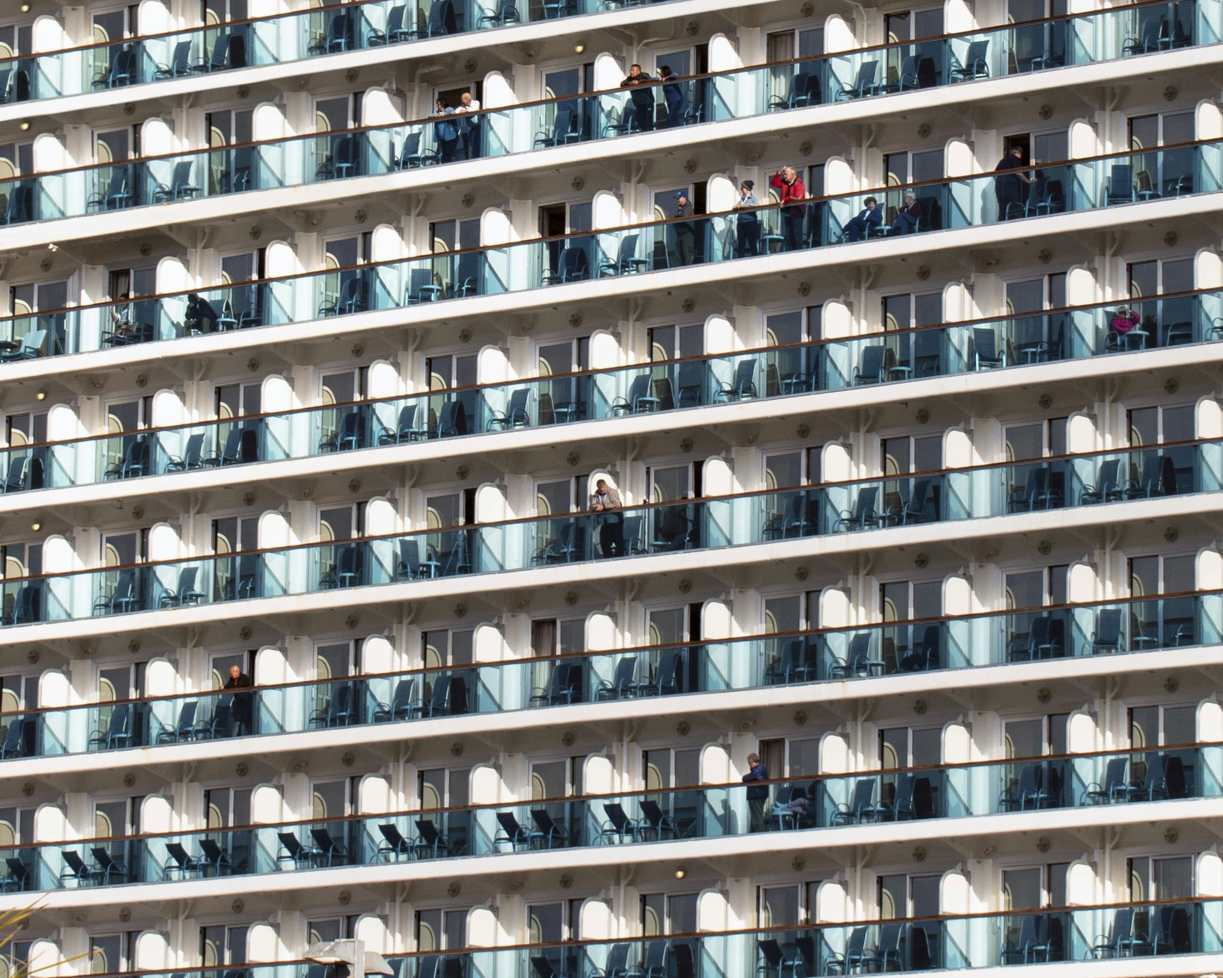 Red on the Rail: A Chessboard of Balconies