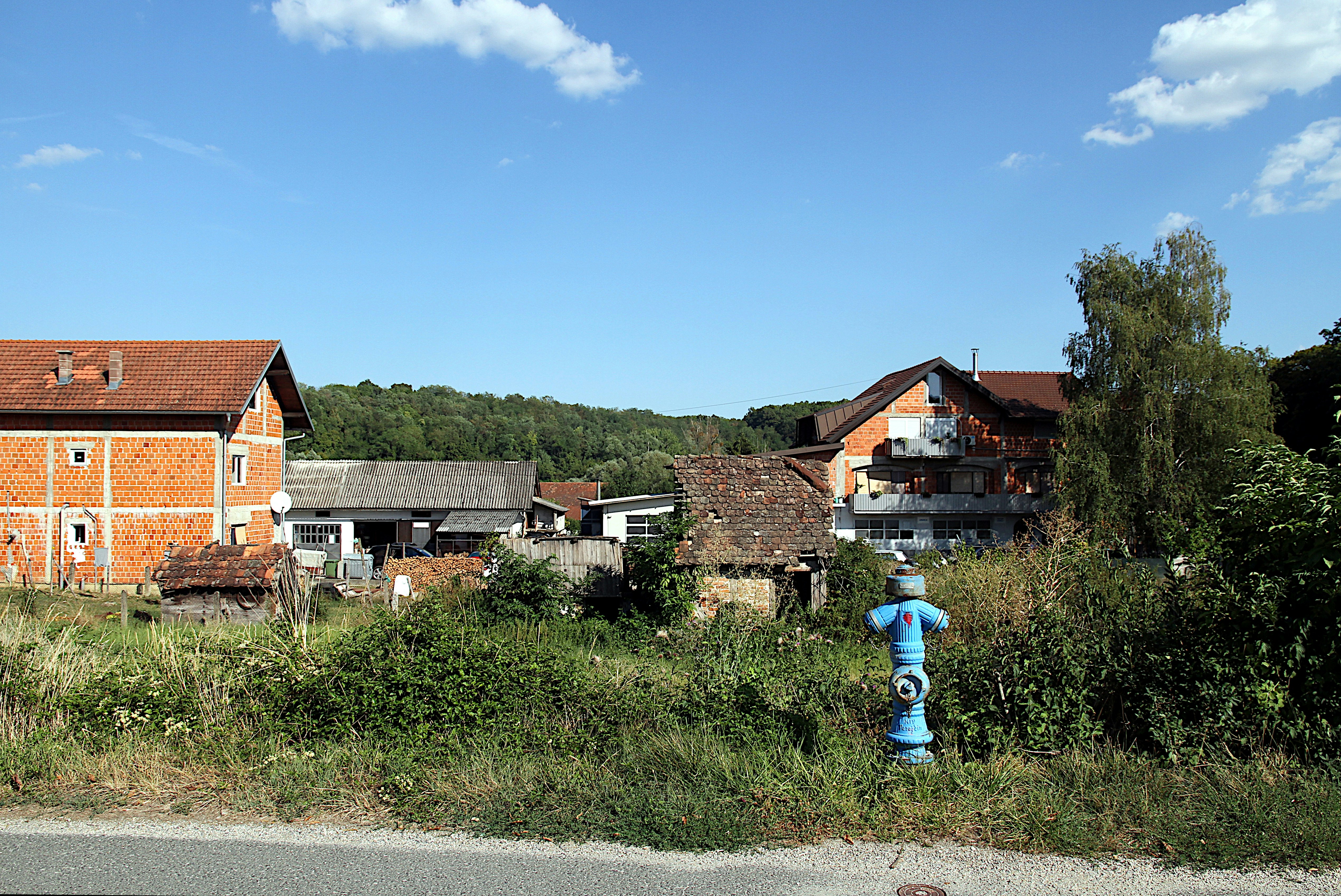 There are many small, old and given-up houses in the slovanian backlands, Simuncevec, Croatia, August 2022