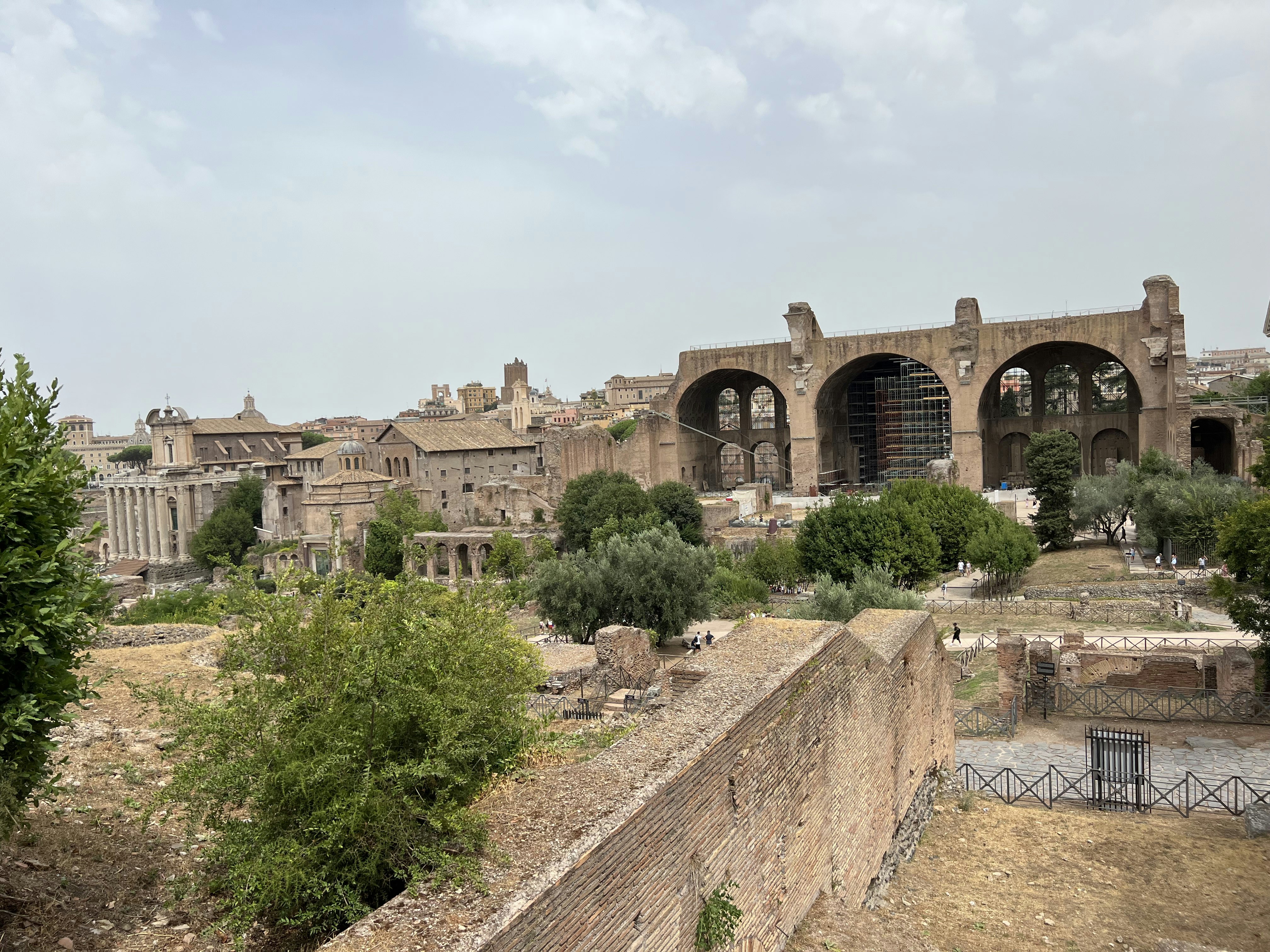 Admiring ancient structures in Via Nova, Italy