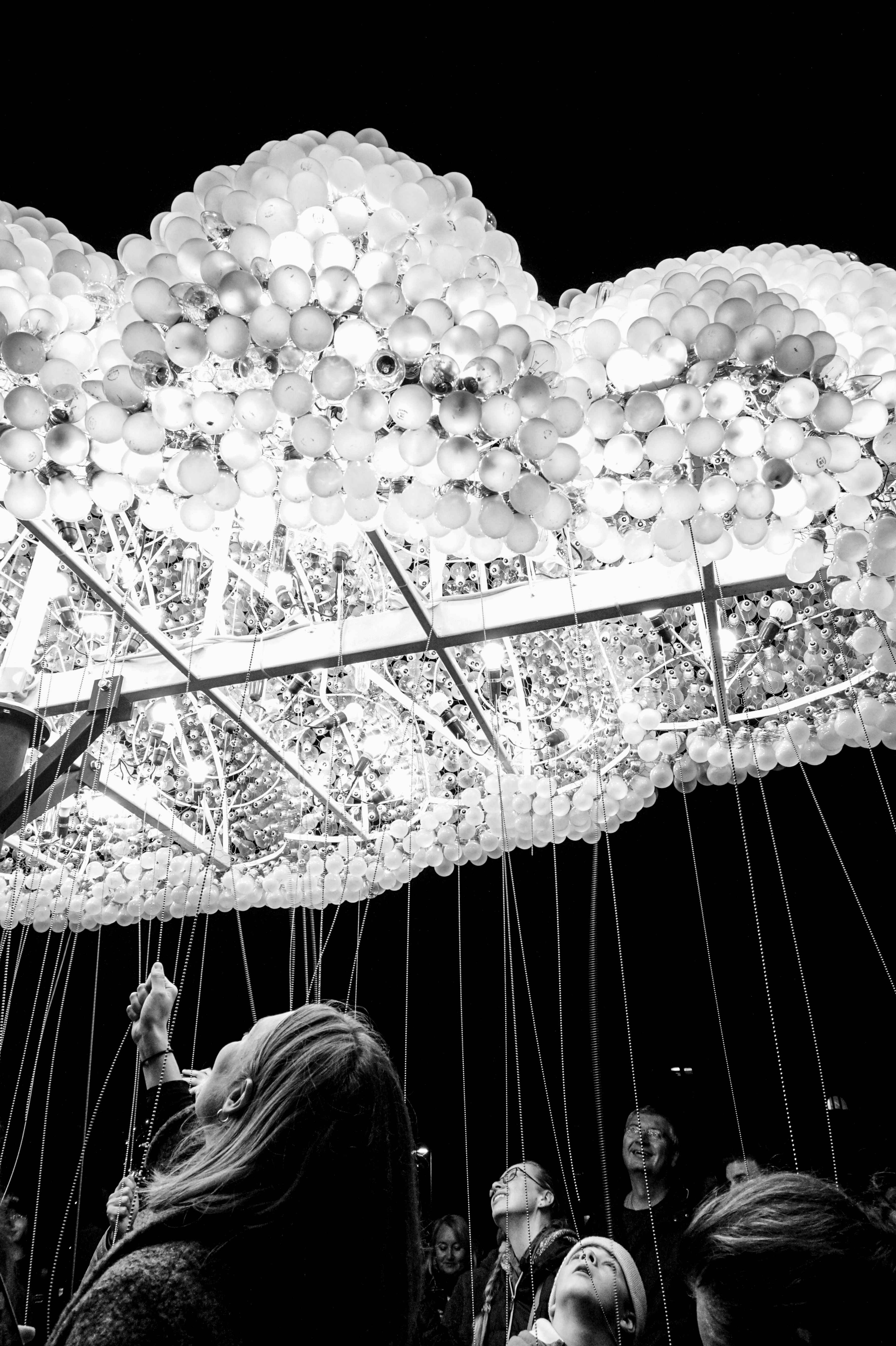 Balloon canopy Over a Curious Crowd