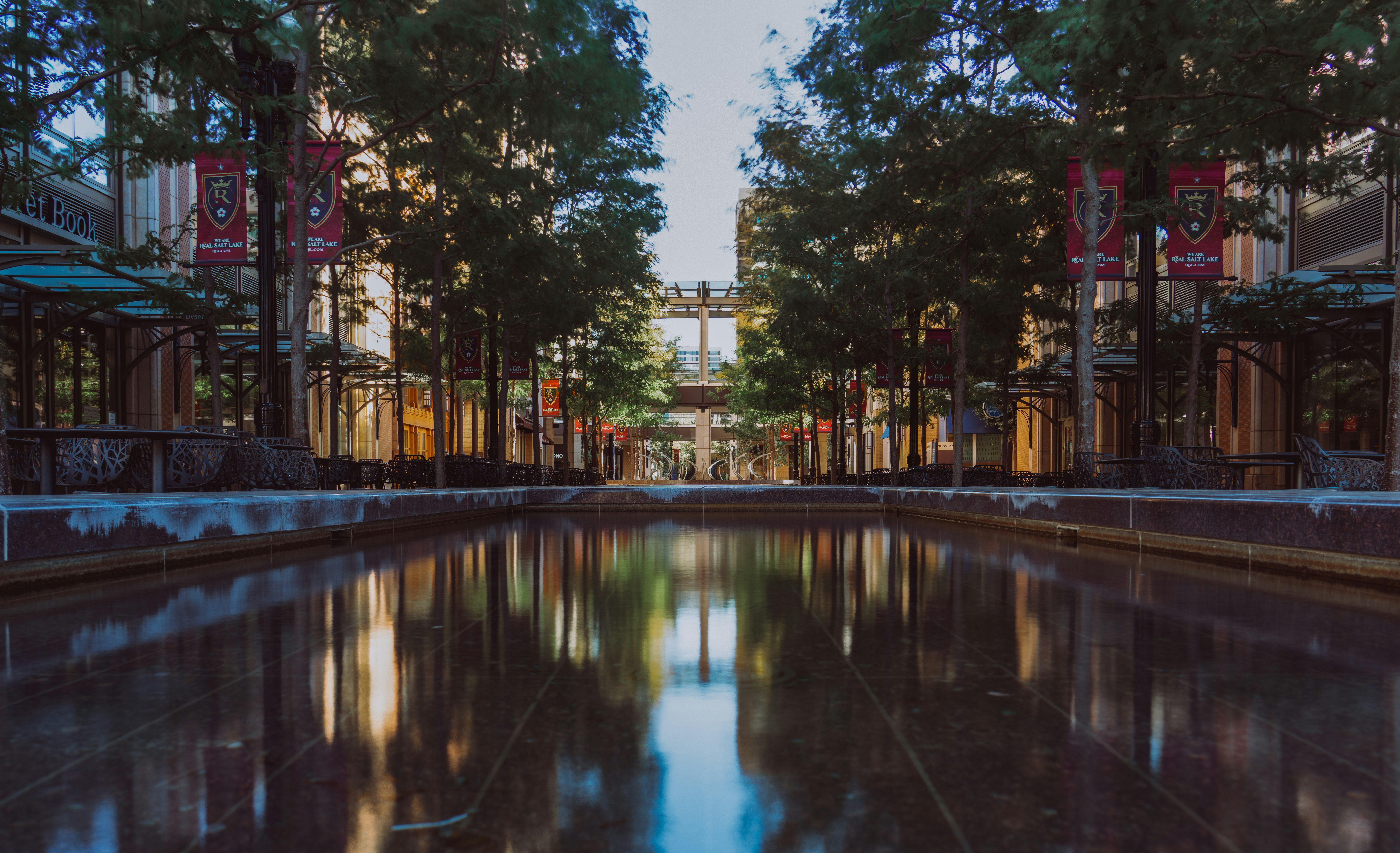 Reflections at the Civic Canal: Dawn Beneath the Arcaded Promenade