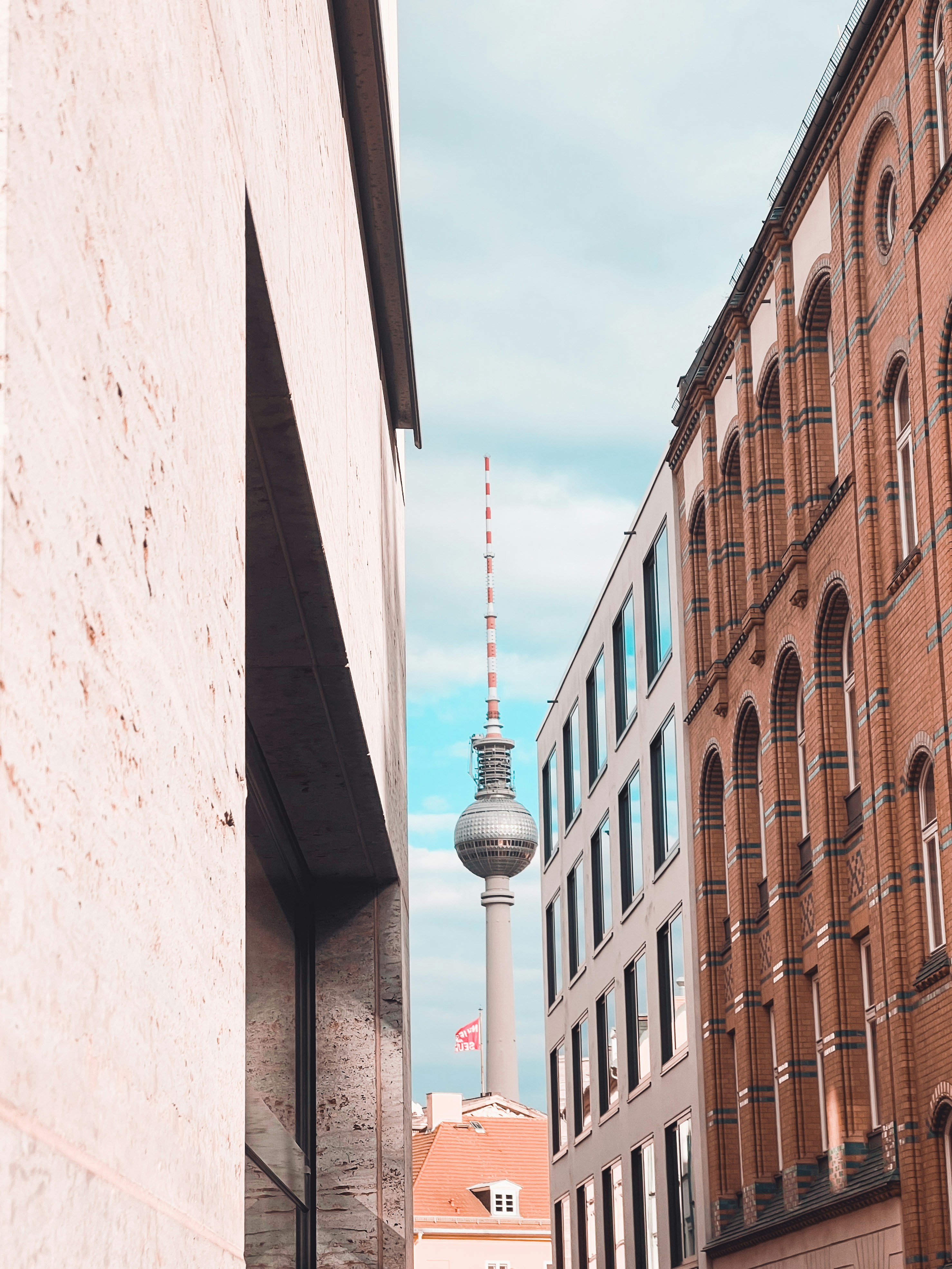 a tall tower in a city