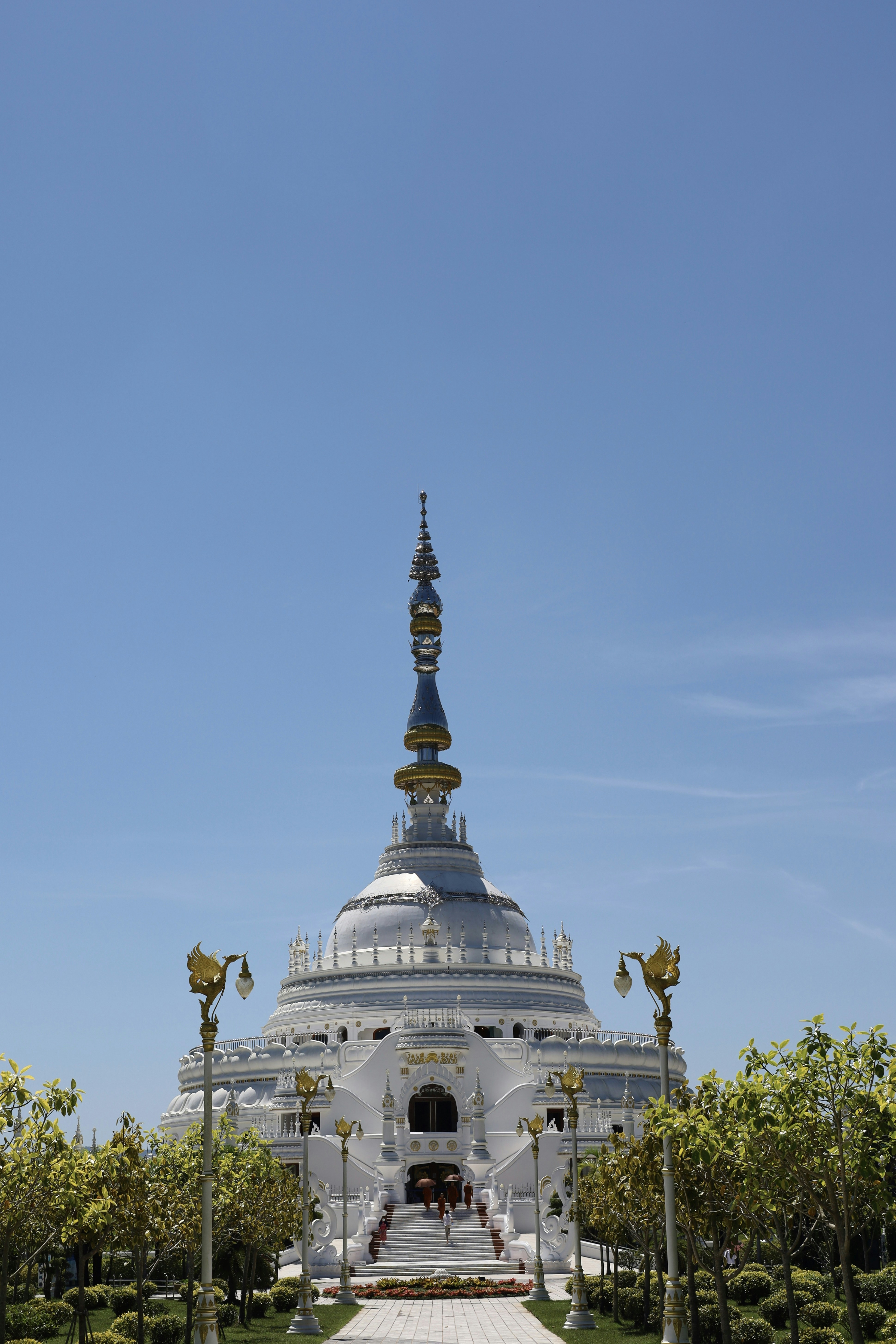 A white building with a tall pointy tower photo – Free Thailand Image ...