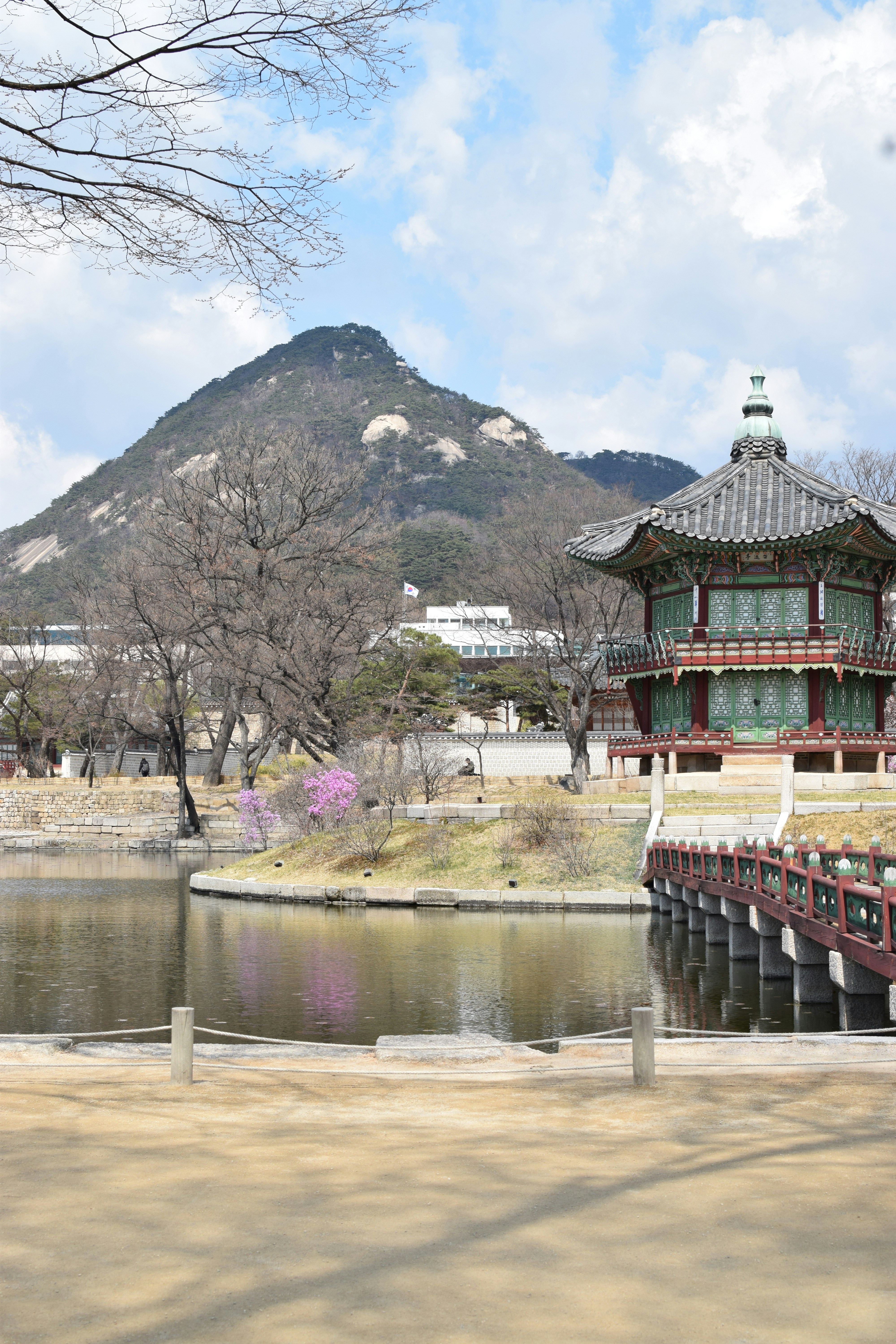 Whispering Pavilion Over Lake at Seokjin Park