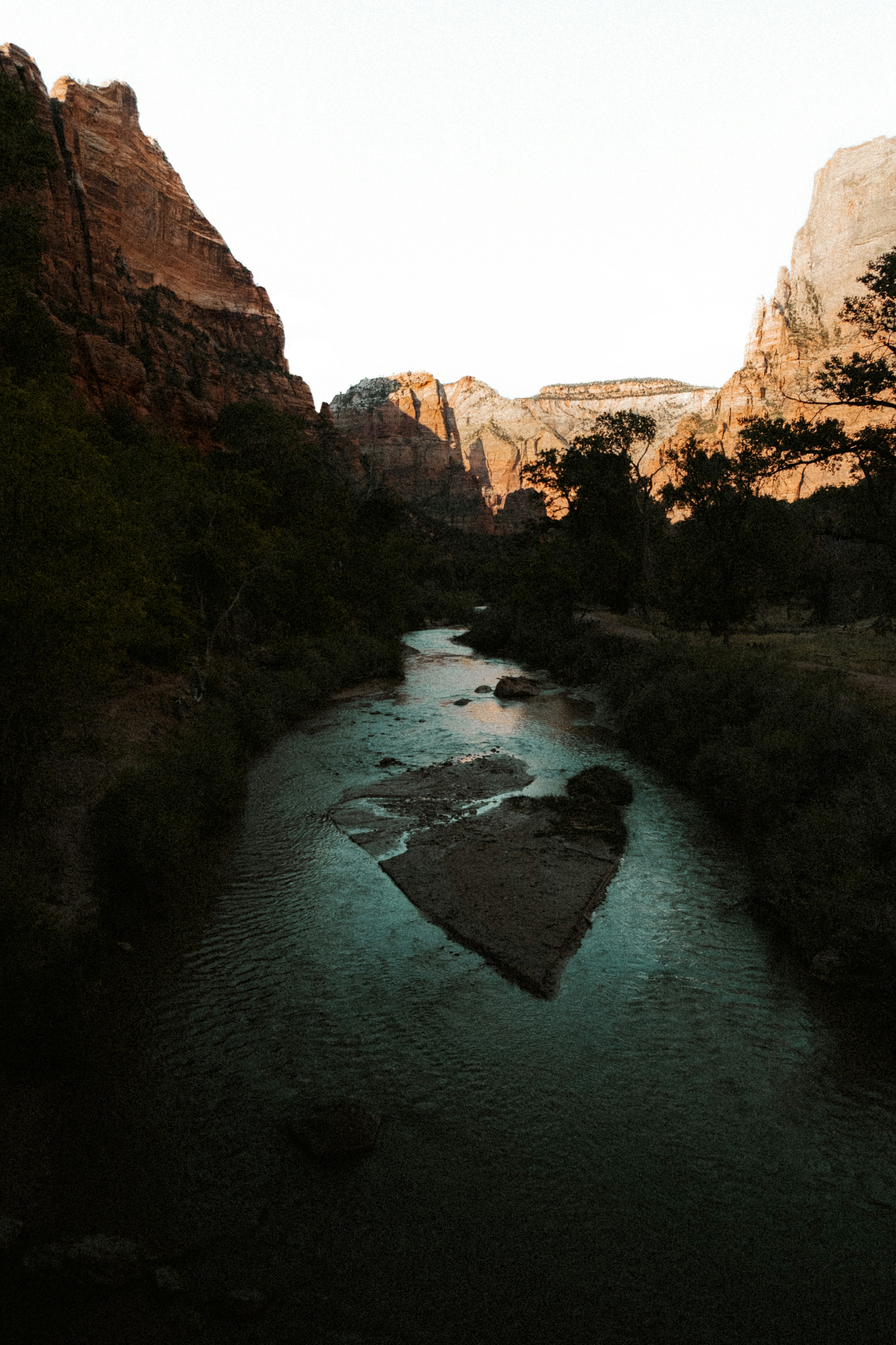 A river between rocky cliffs photo – Free Zion national park Image on ...
