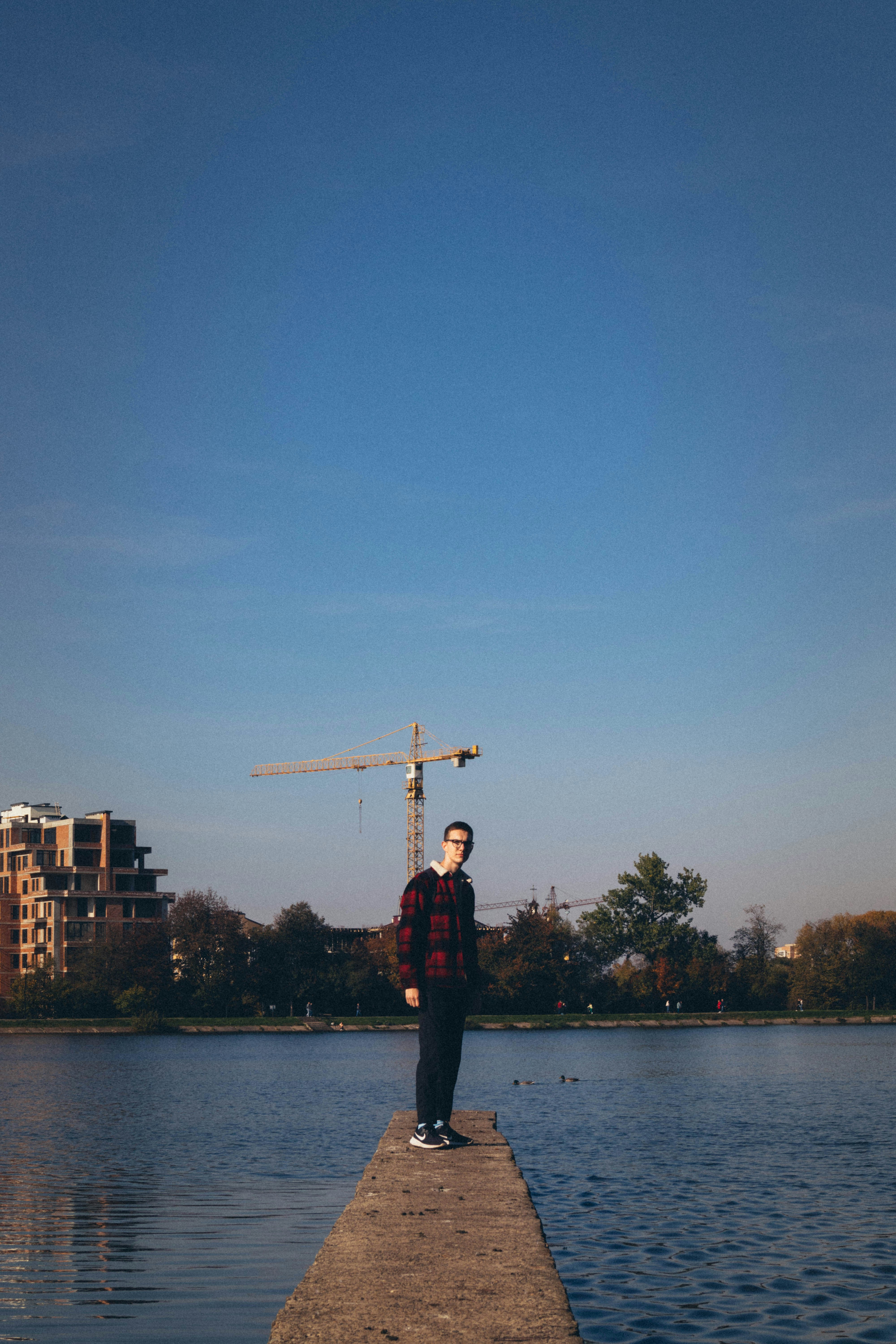 a person standing on a dock