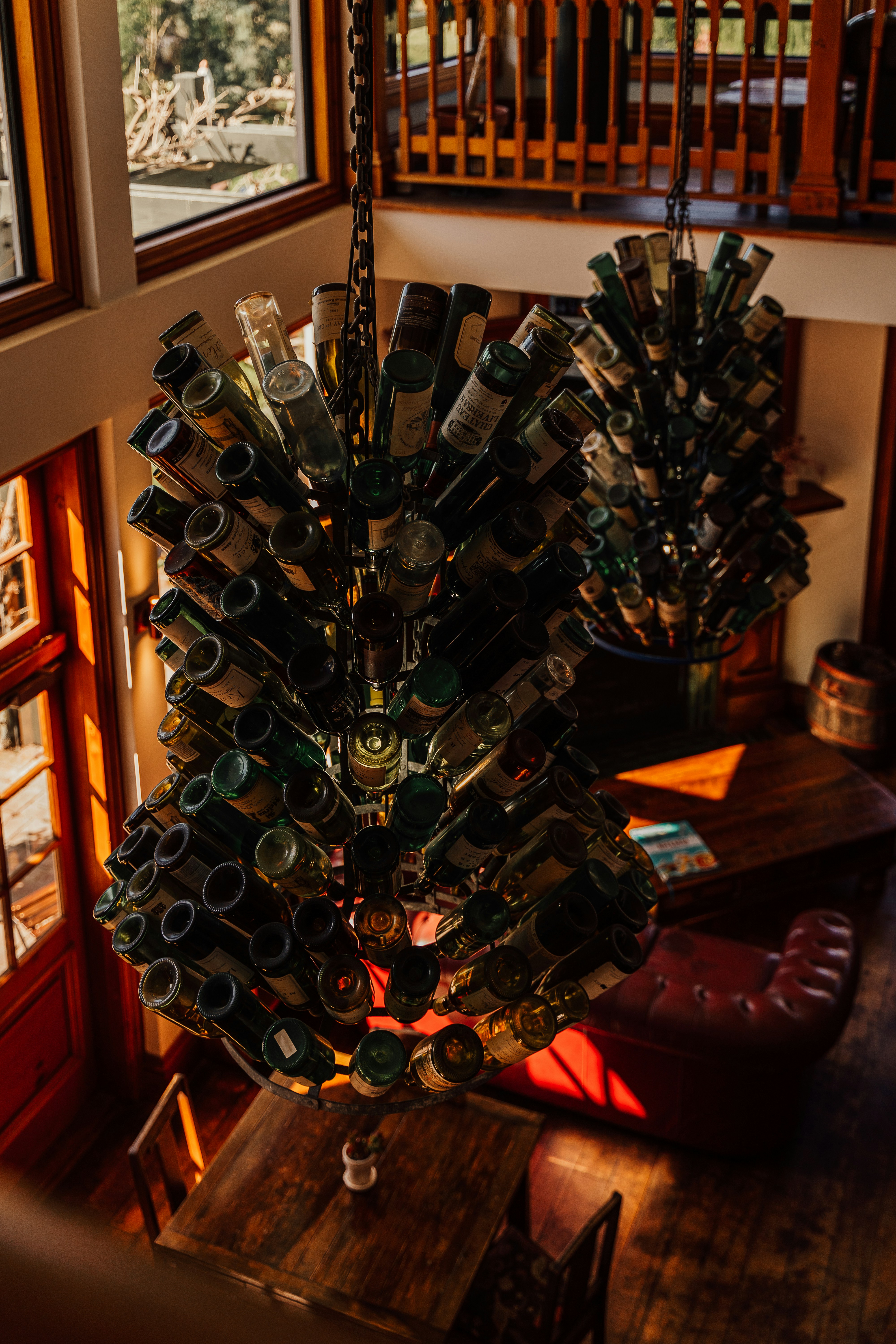 Hanging Cellars: A Pair of Bottle-Crystal Orbs