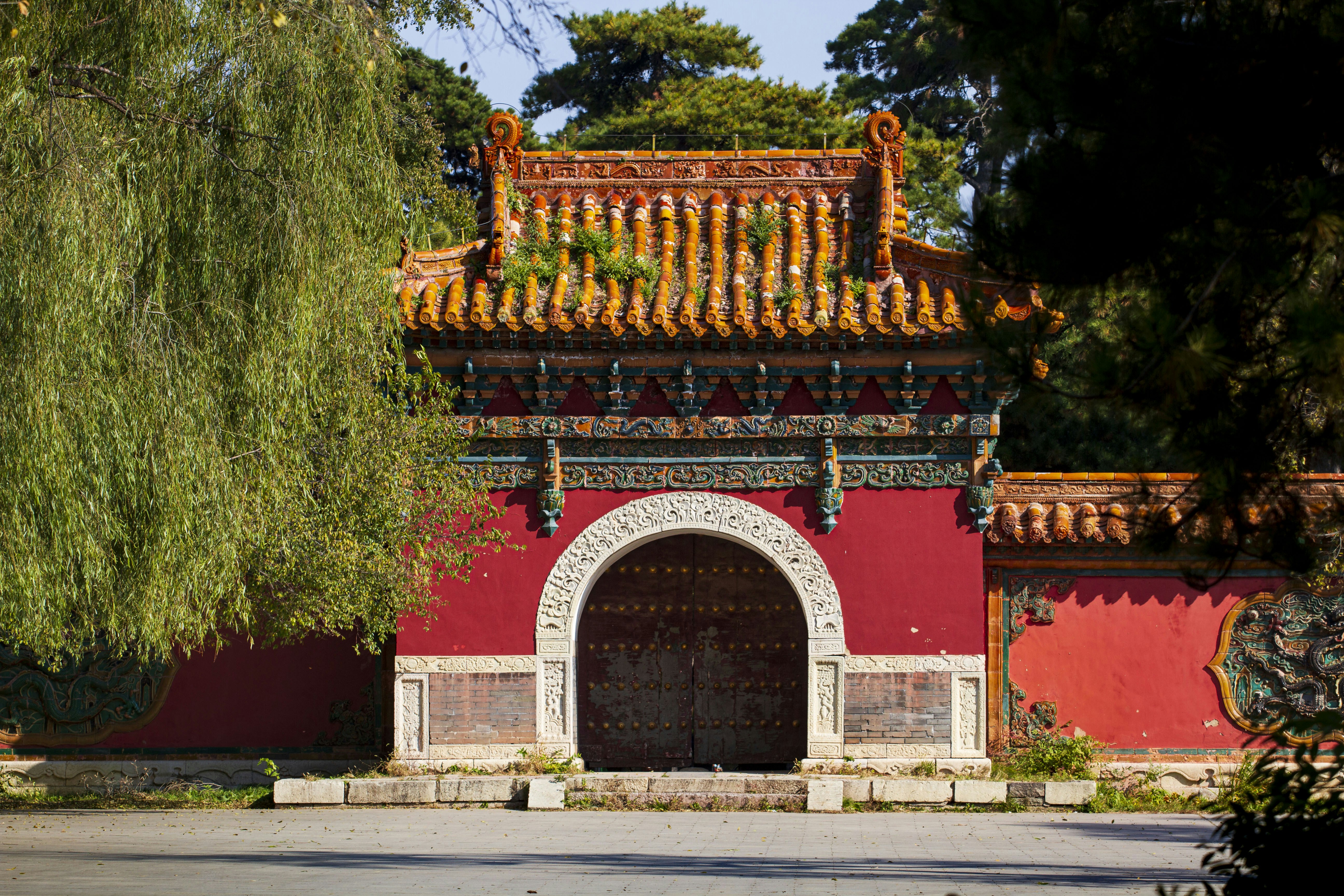 Archway in Red Outer Wall: A Sunlit Chinese Imperial Gate