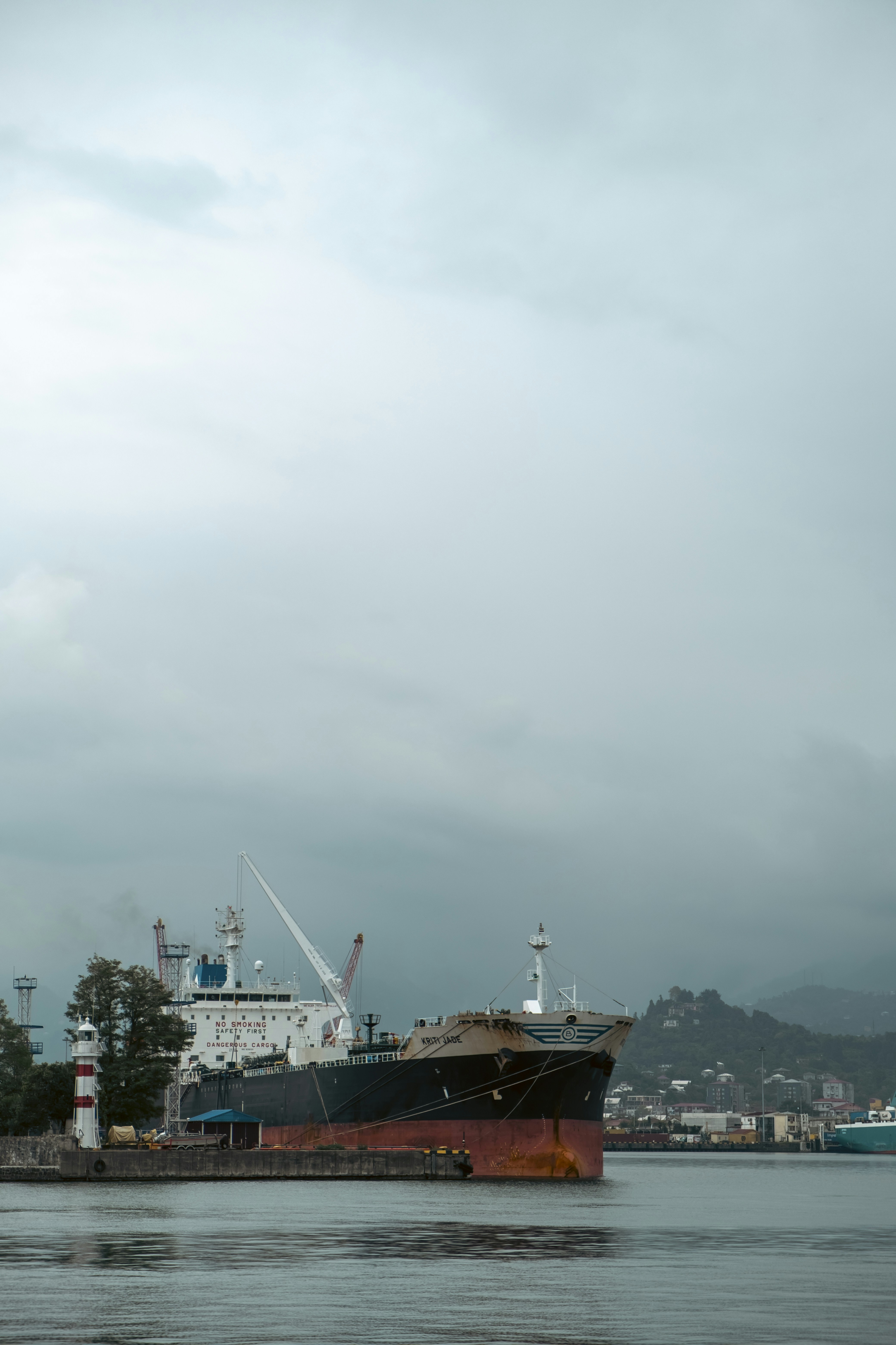 a large ship in the water
