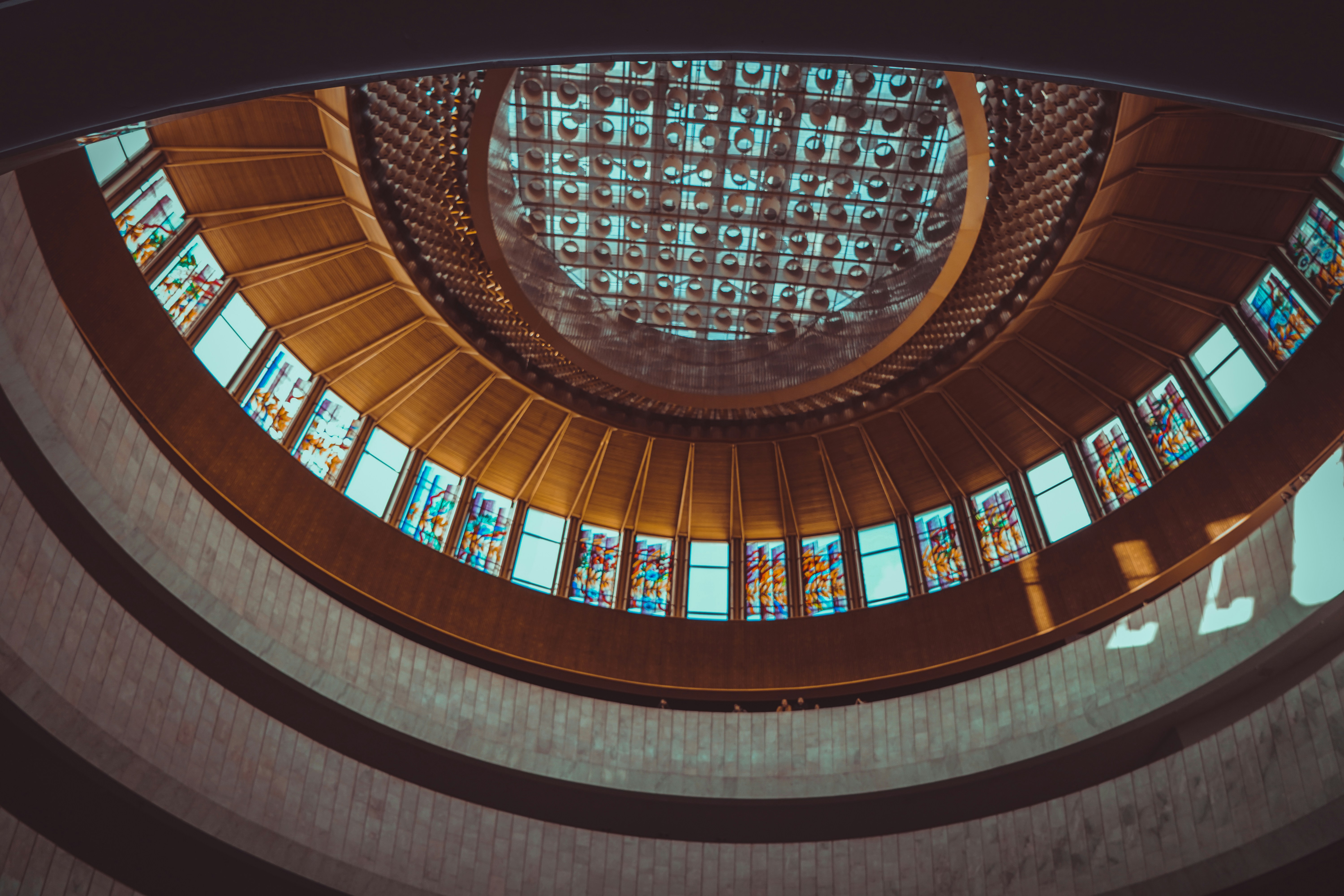 A large circular building with stained glass windows photo – Free Kyiv ...