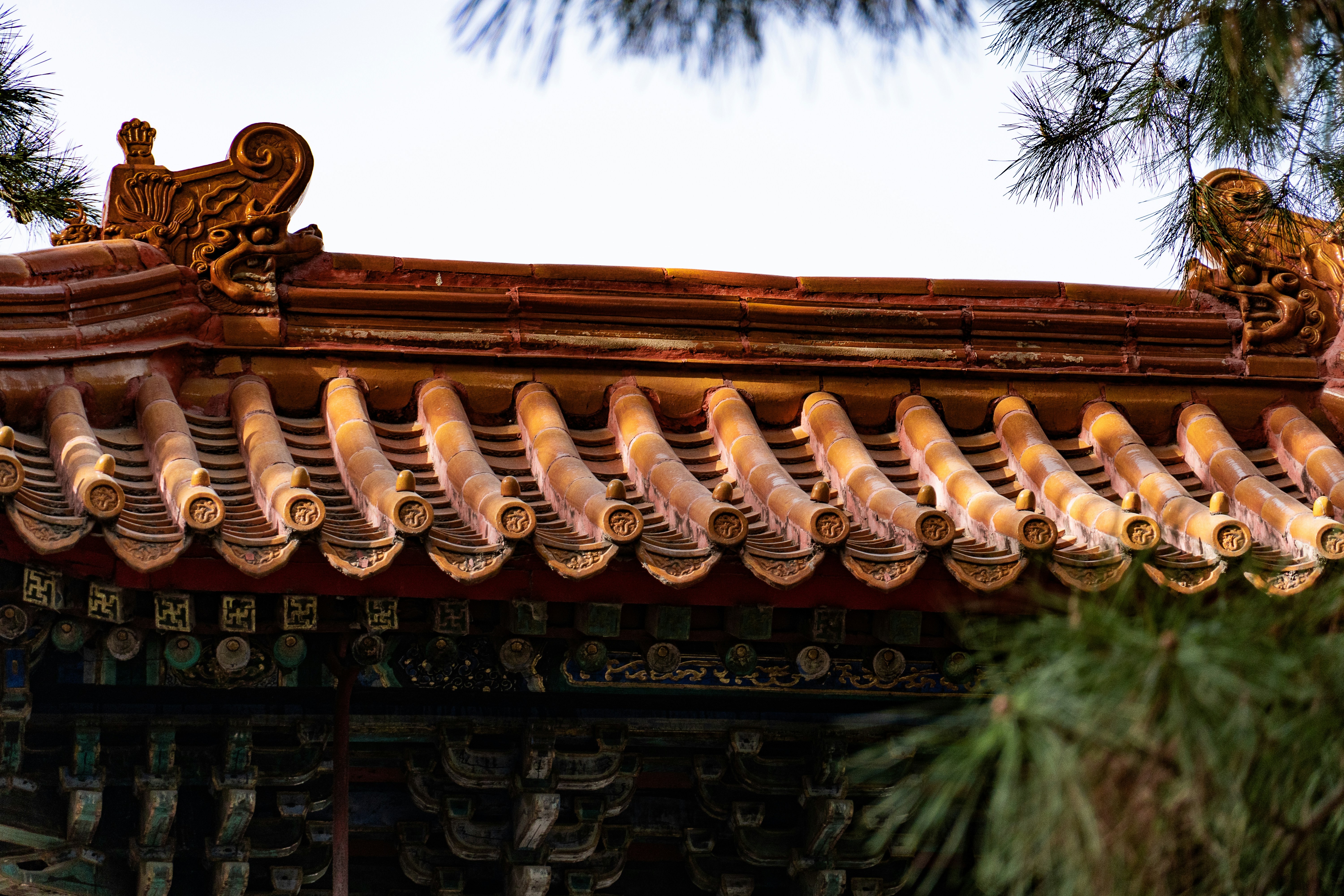A building with a dragon statue on the roof photo – Free Beijing Image ...