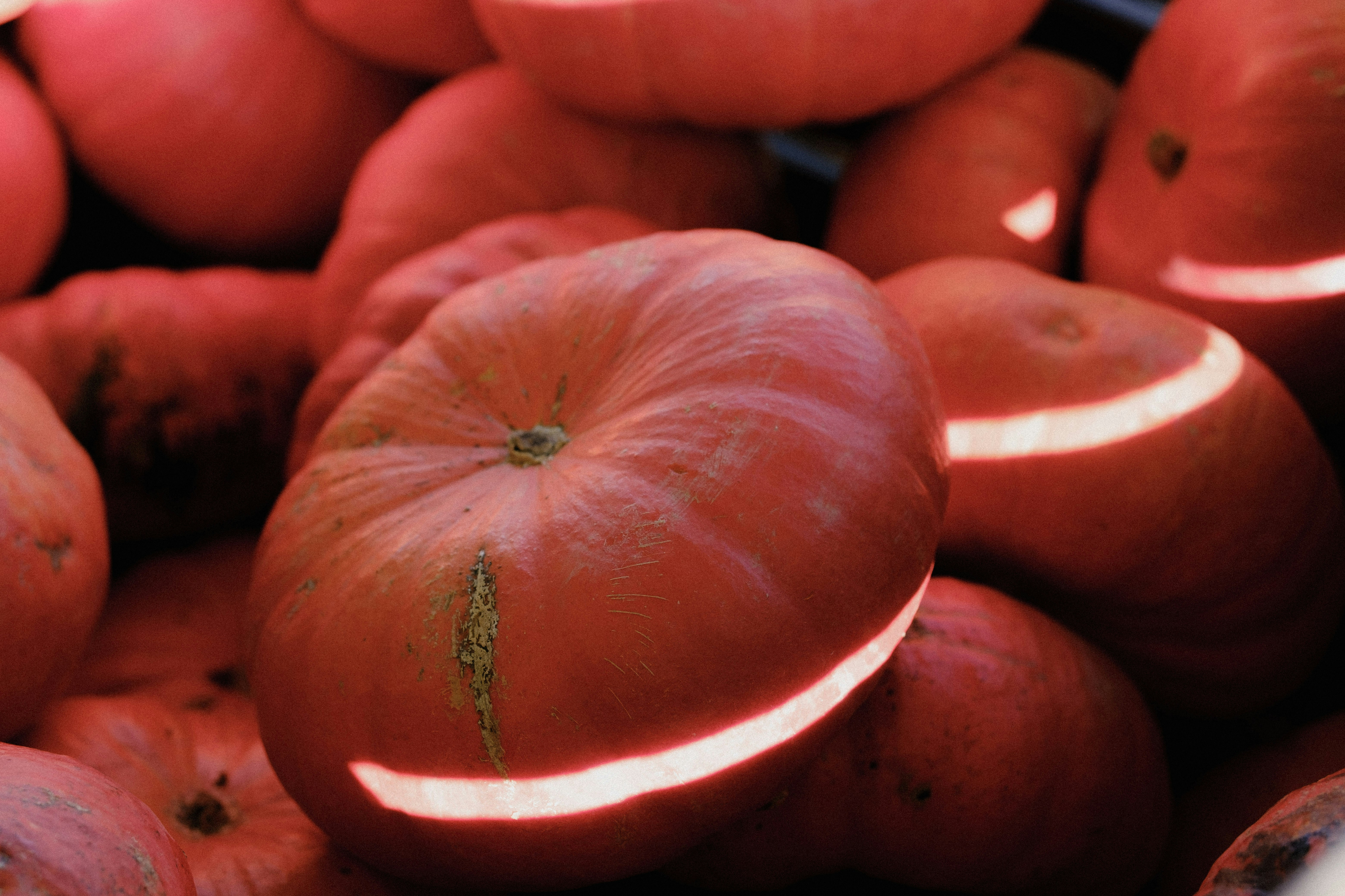 Crescent Glint on a Heap of Tomatoes