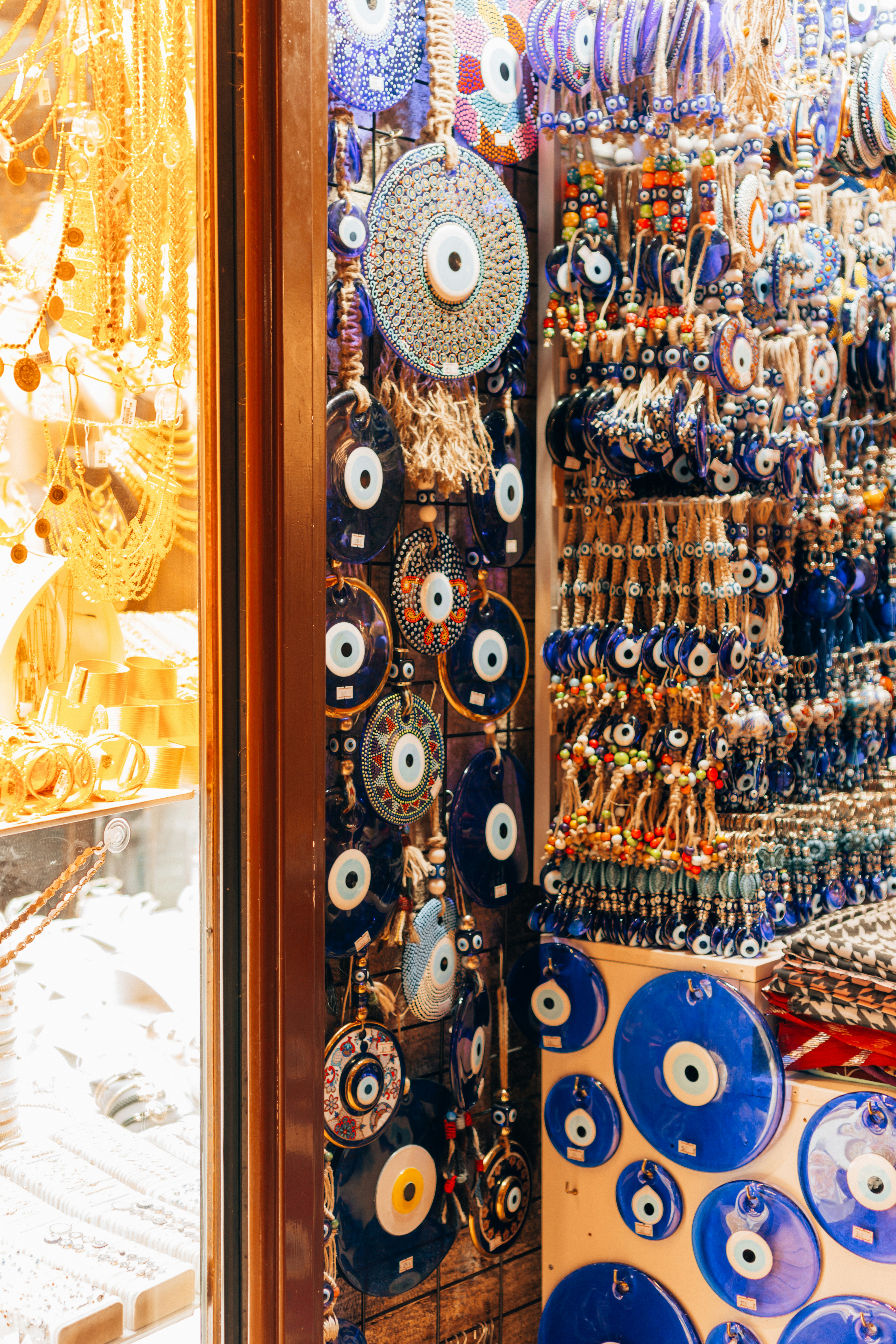 a wall of colorful objects