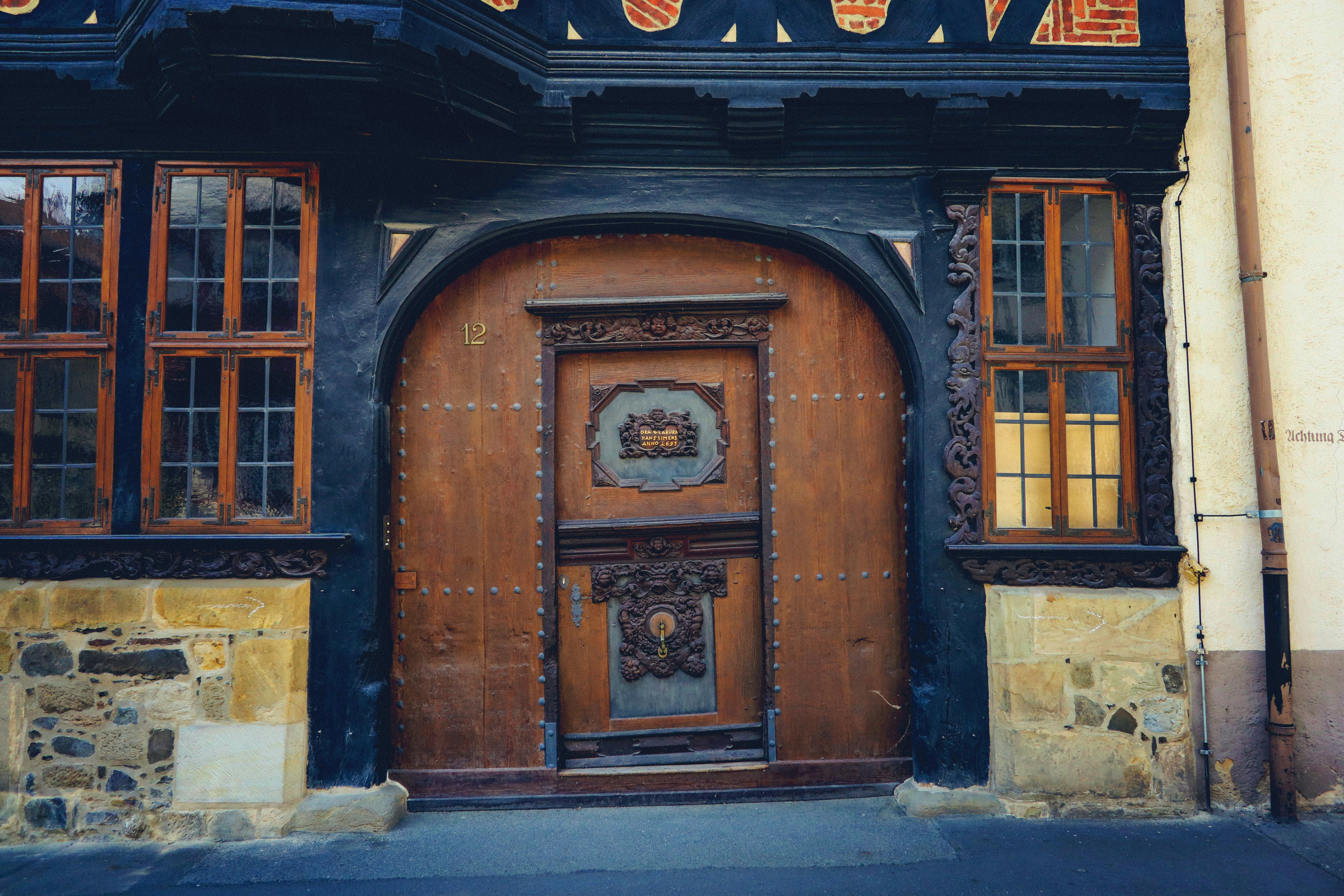 a large wooden door