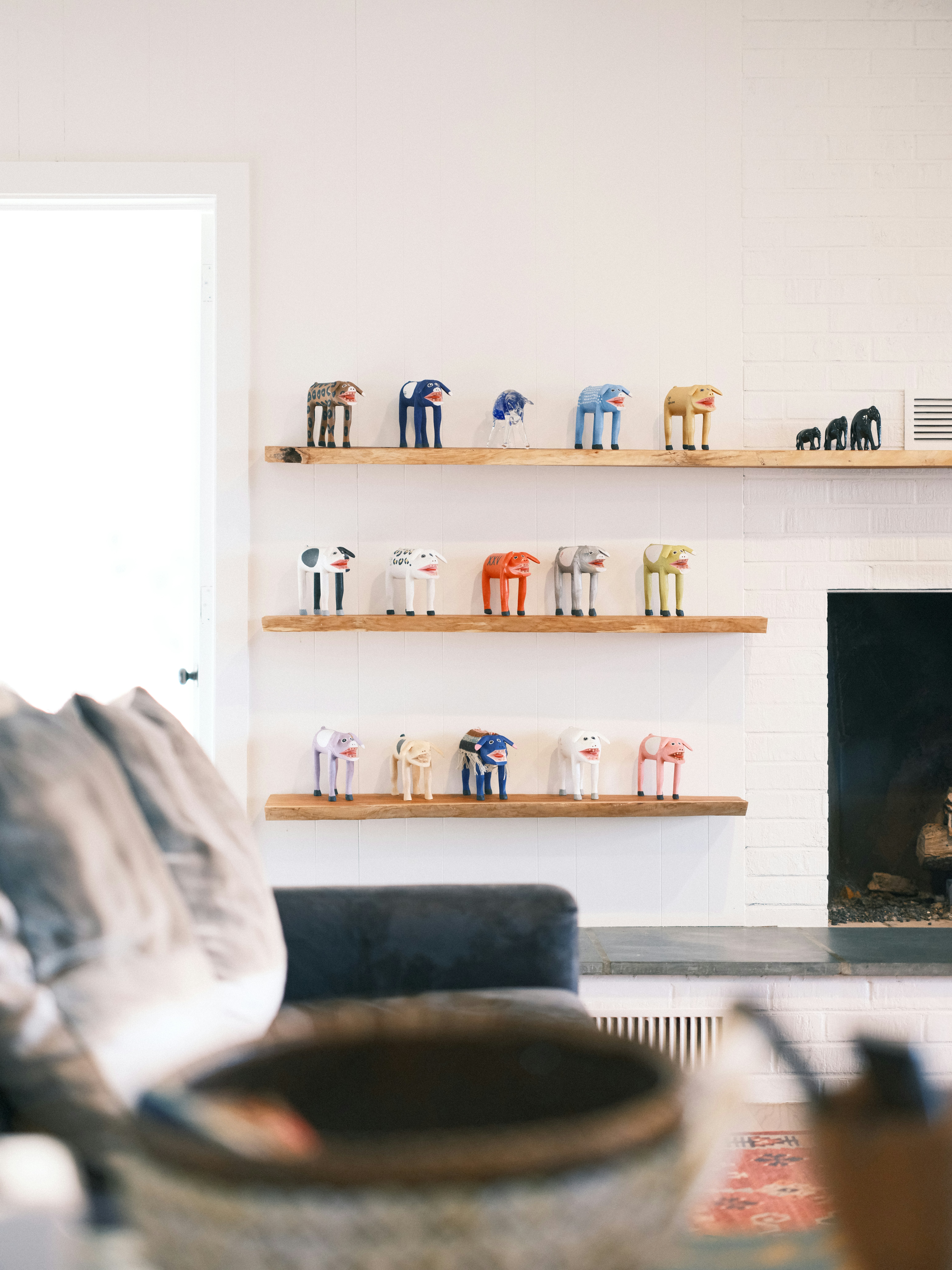 Tiny Herd on White: A Colorful Shelf Parade