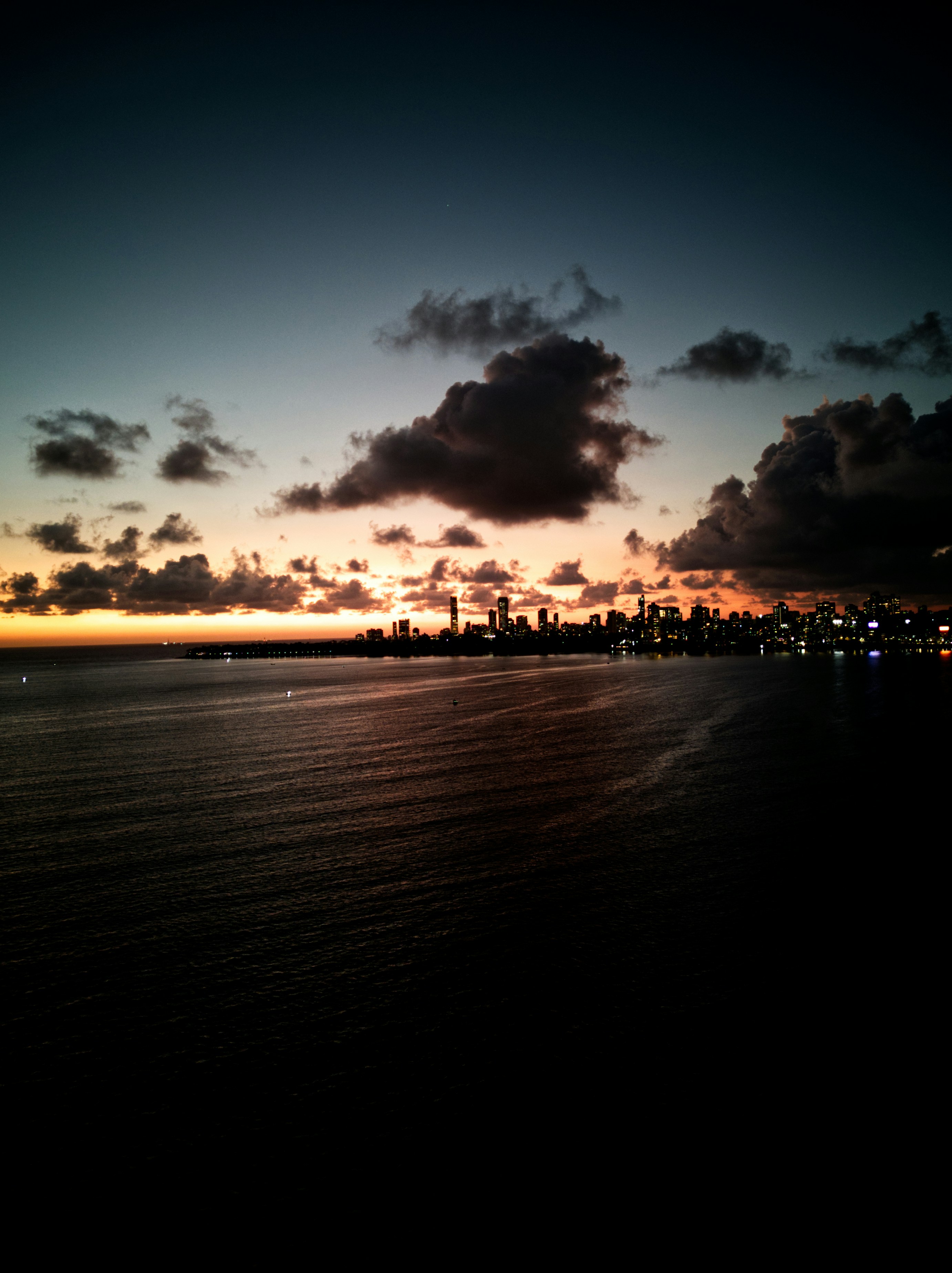 Marine Drive, Mumbai at dusk.