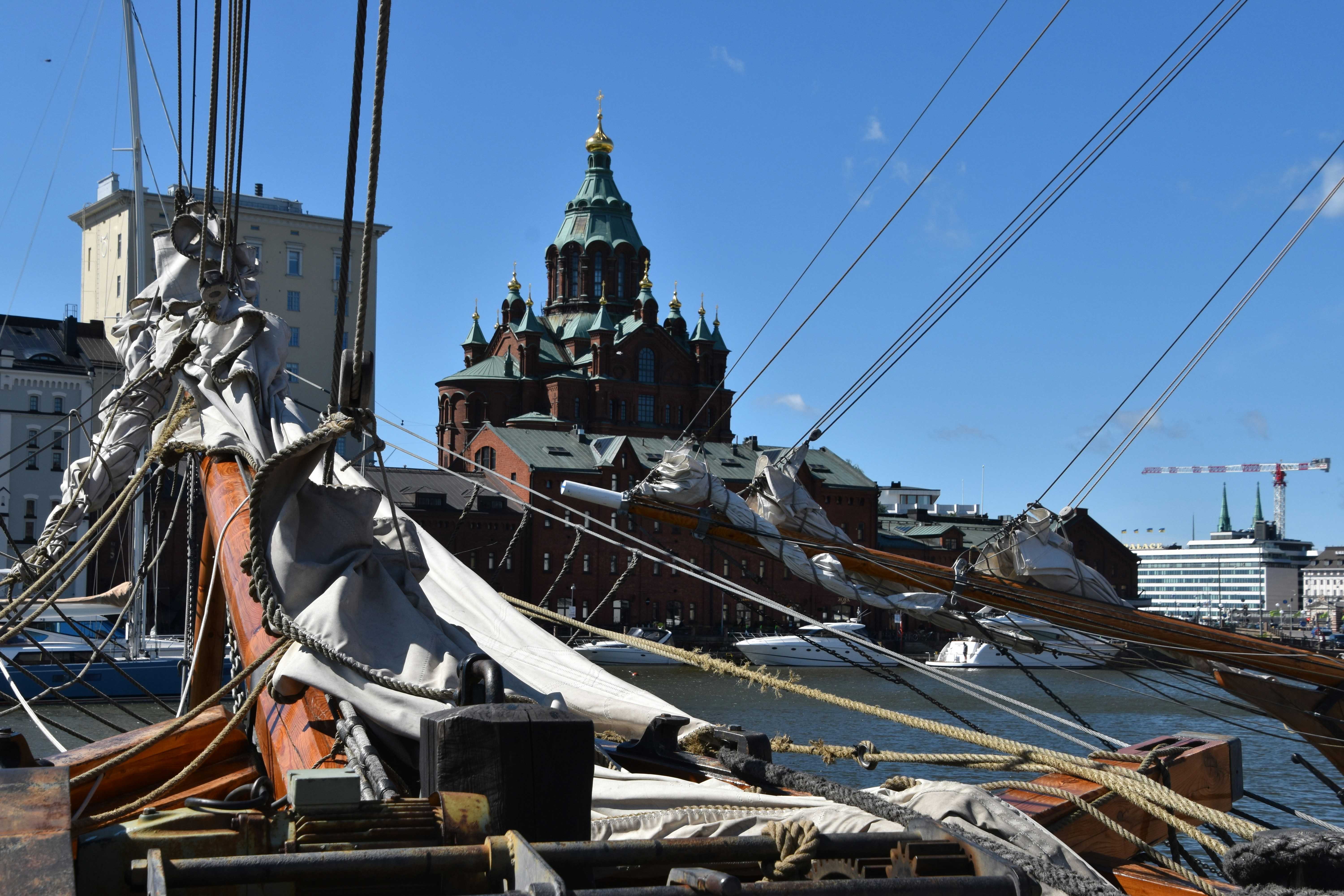 Ropes, Rails and a Cityscape Crowned by a Turret