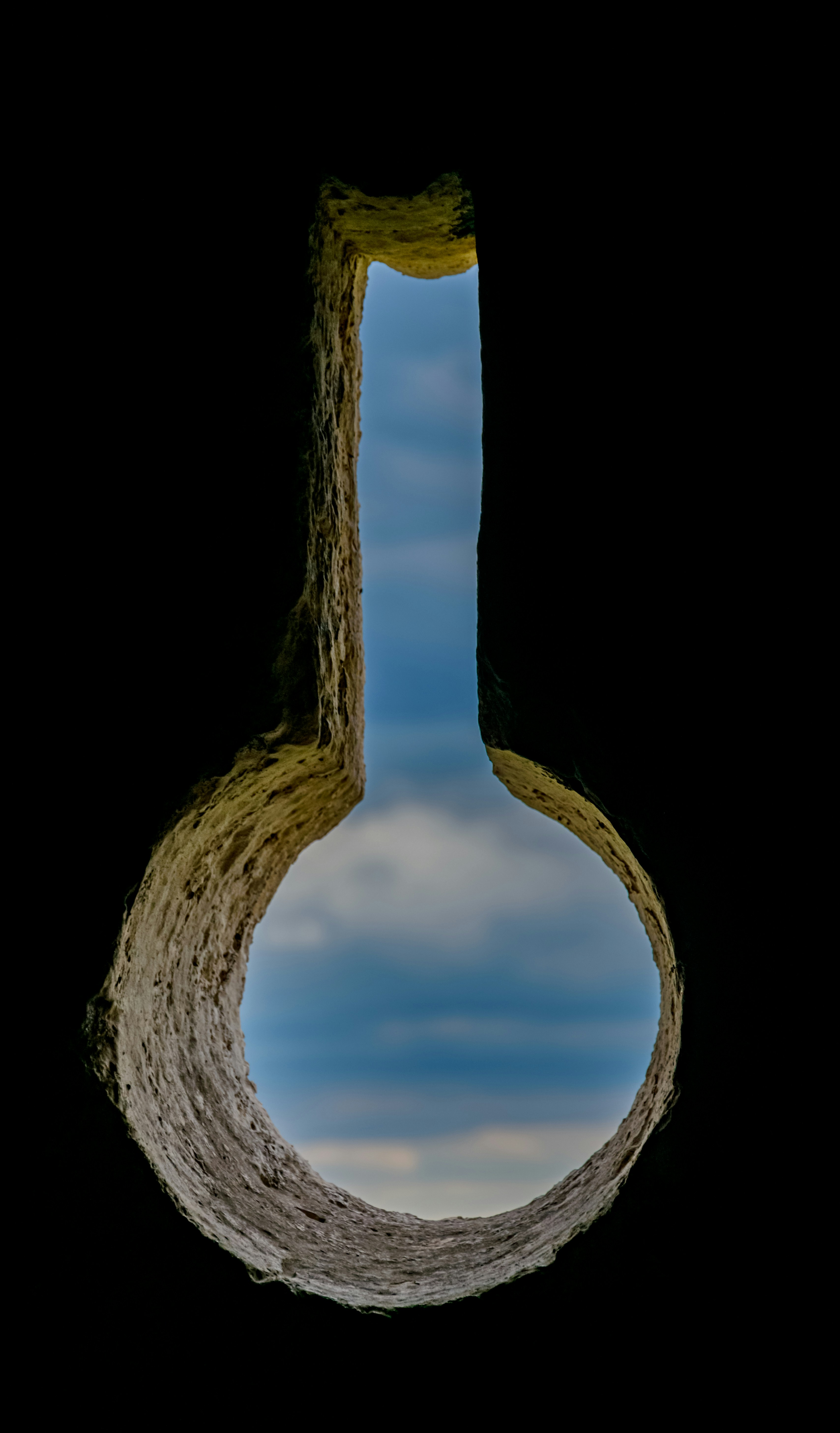 A window in the stone wall