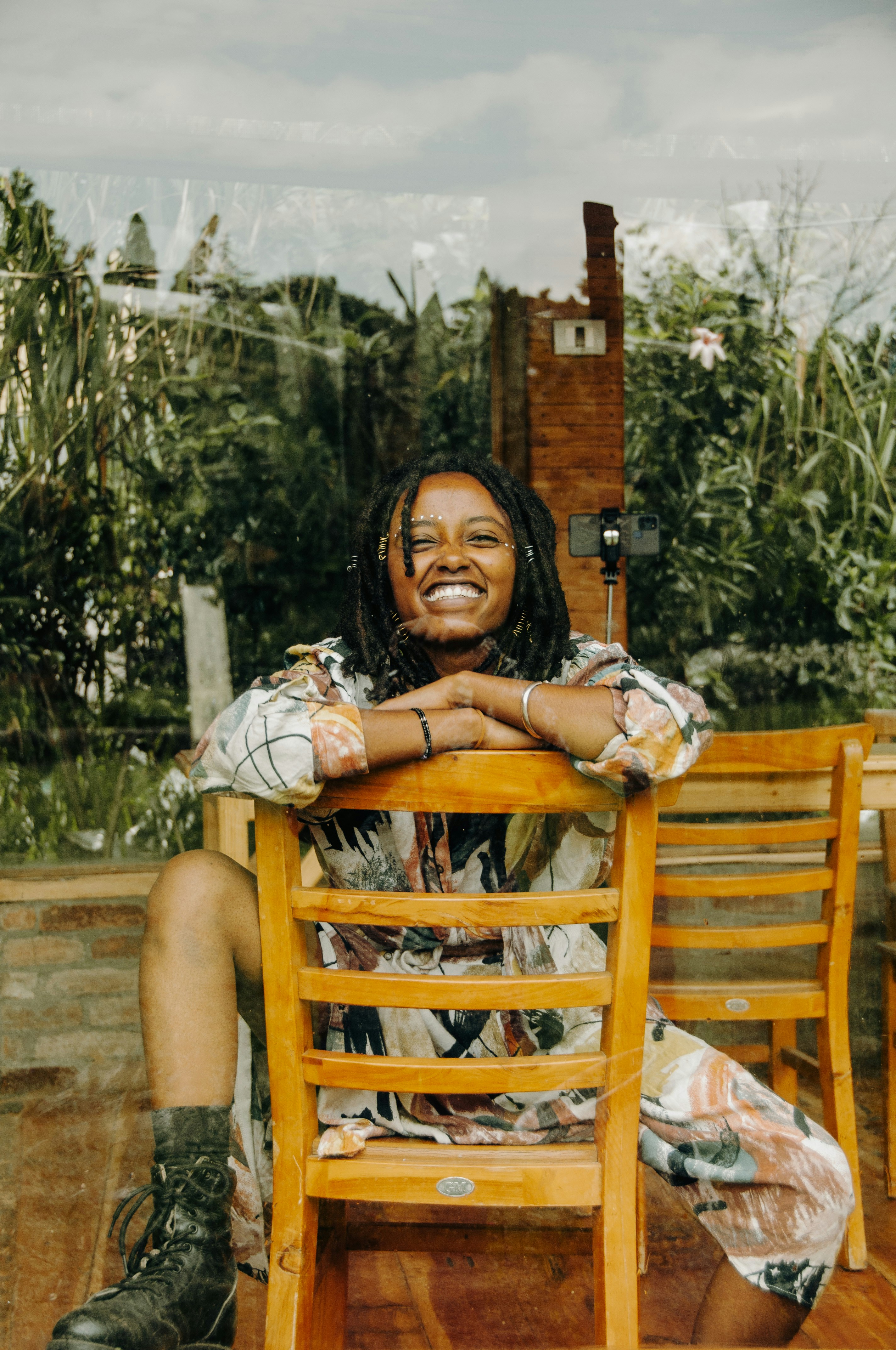 a person sitting in a chair