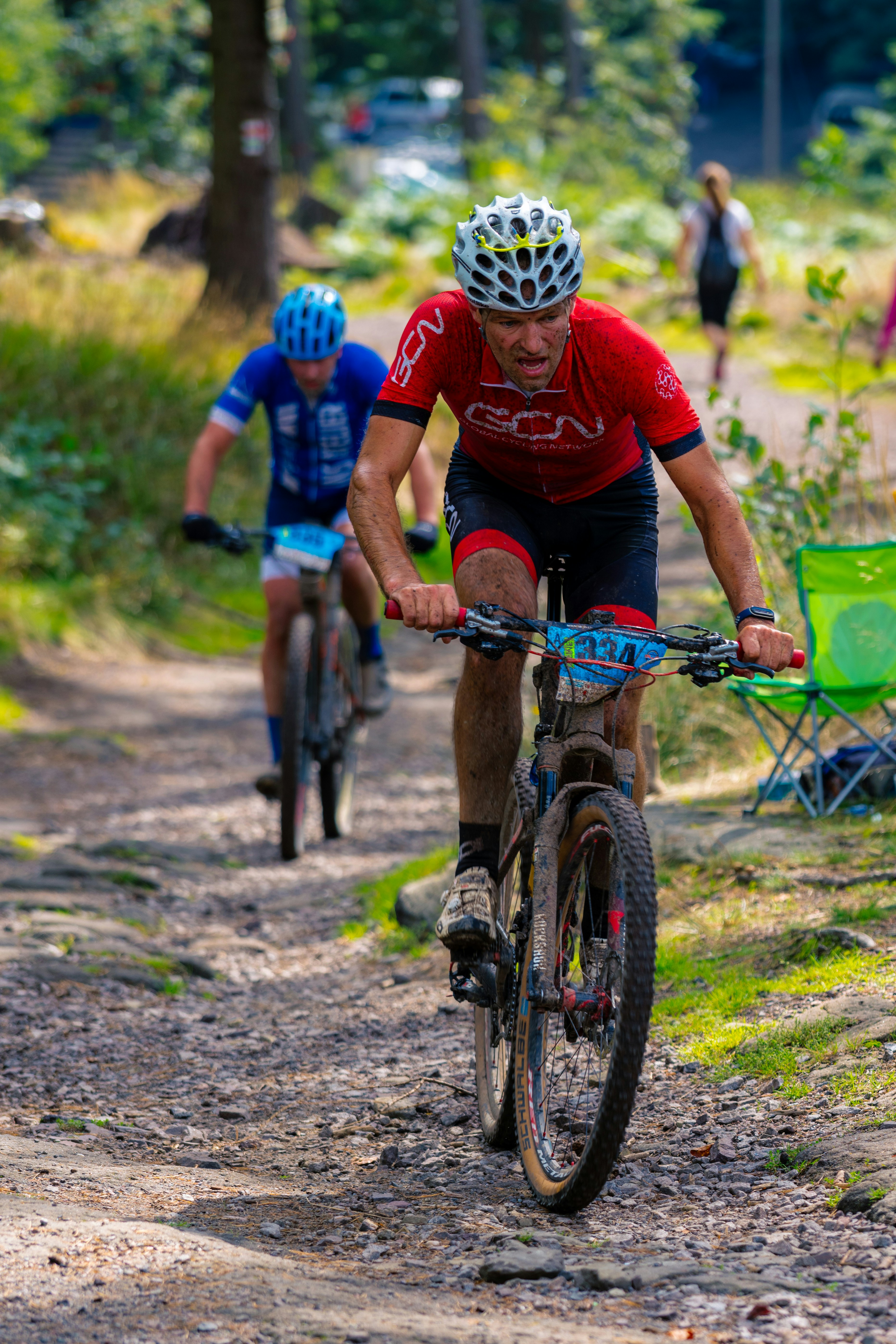 A group of people riding bikes on a dirt path photo – Free Křinice ...