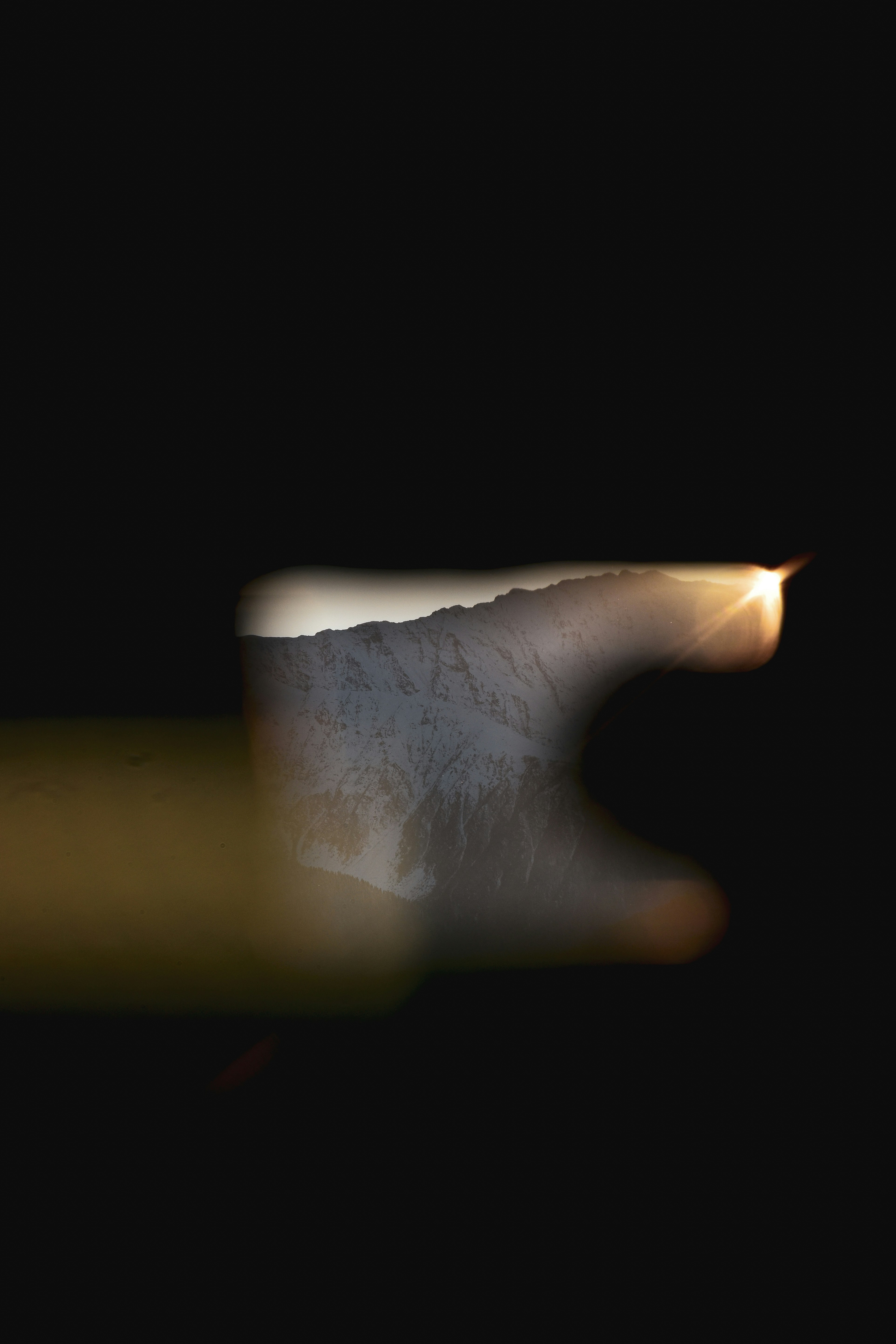 Lived-in Flame Over a Mountain Cut