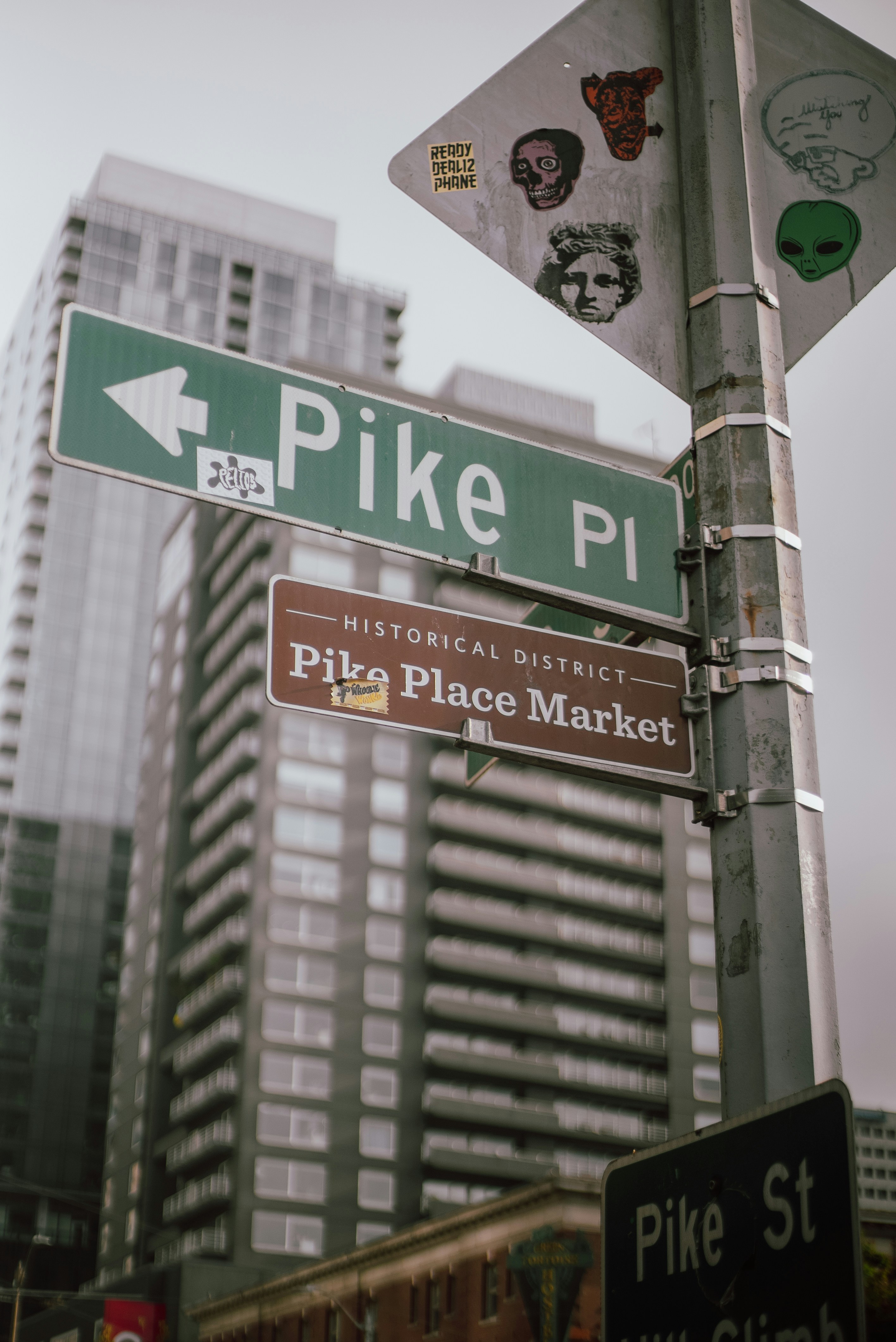 Street Sign Convergence at Pike Place