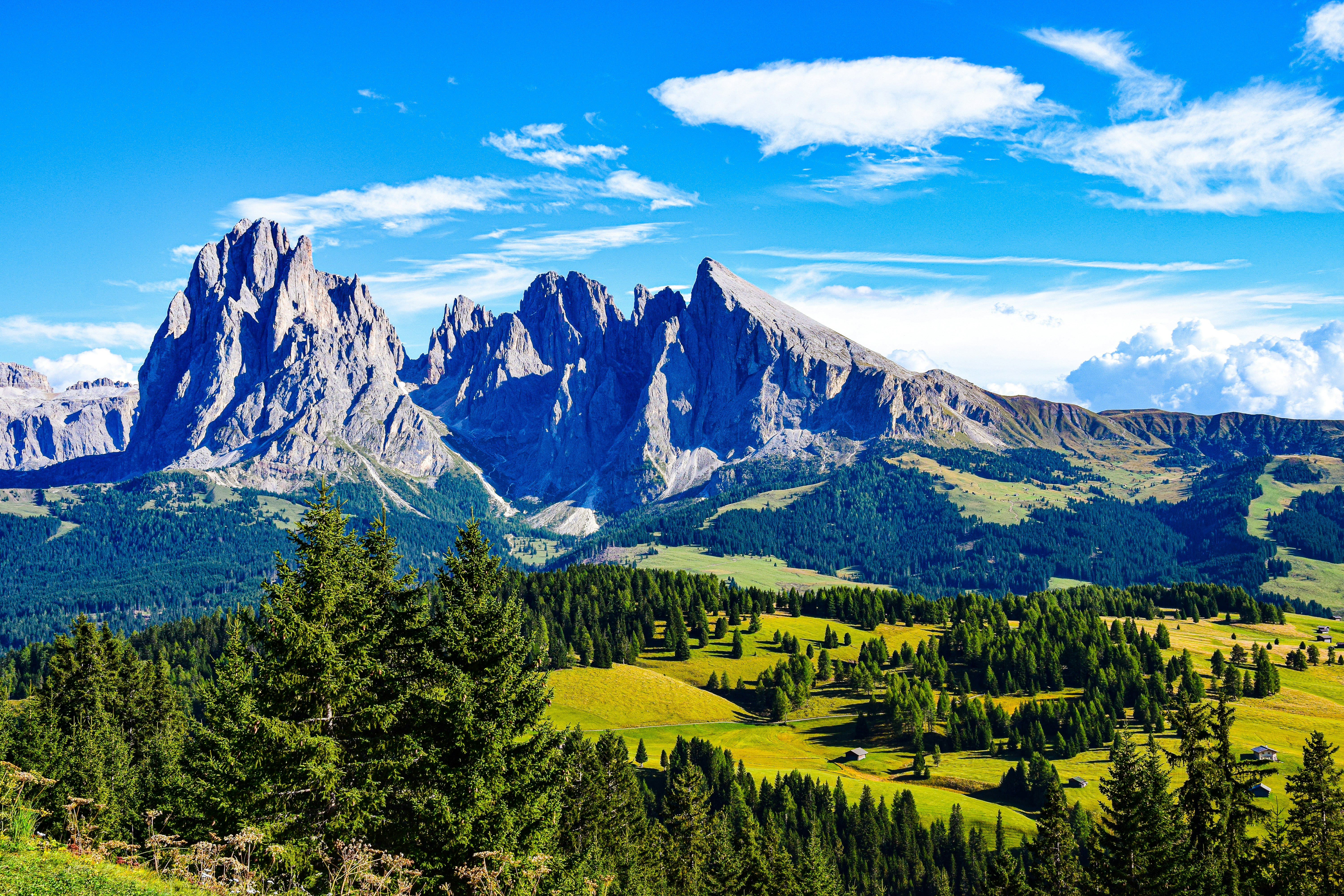 A landscape with trees and mountains in the back photo – Free Dolomites ...