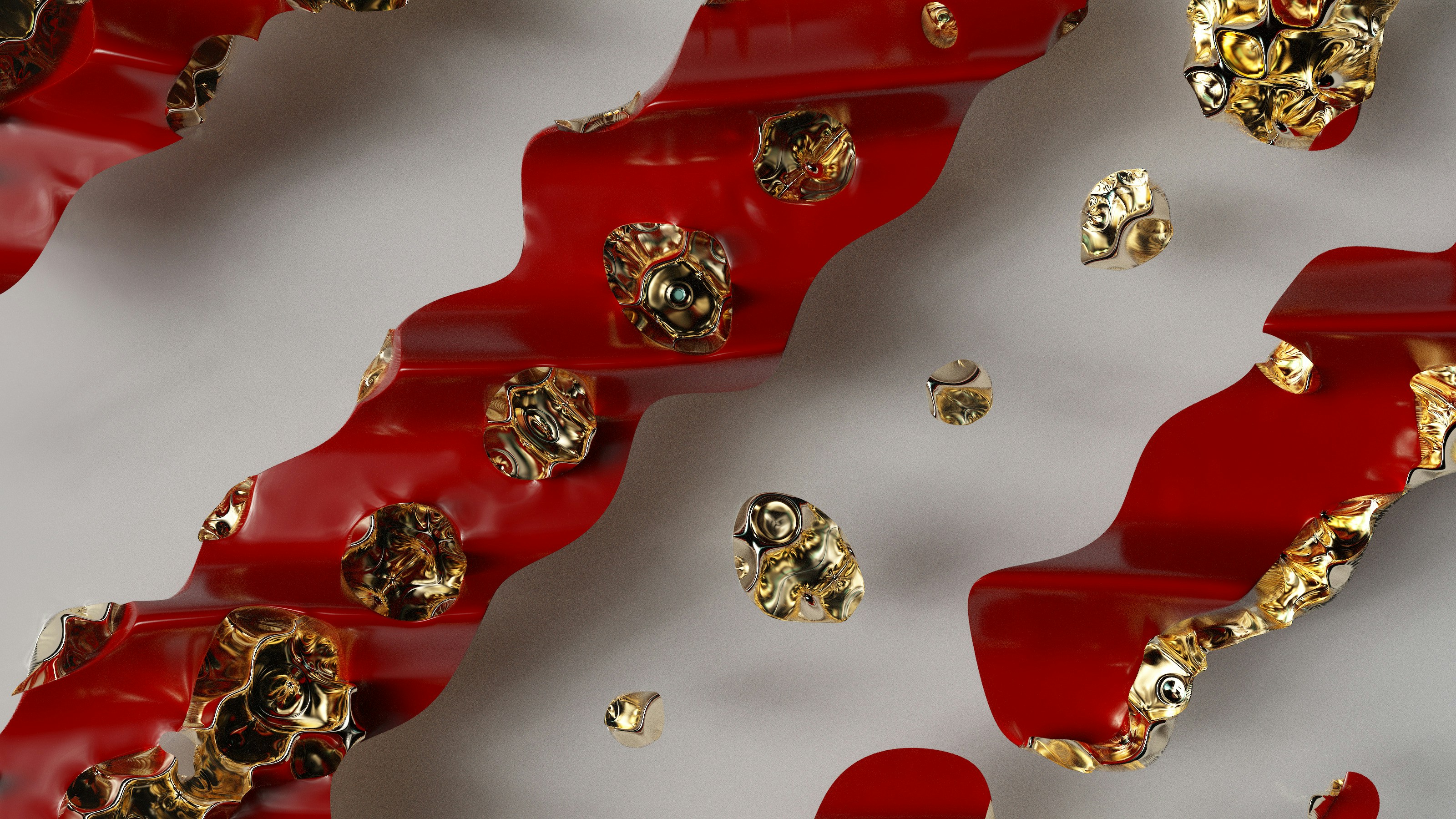 A red shiny surface with gold objects photo – Free Shapes Image on Unsplash