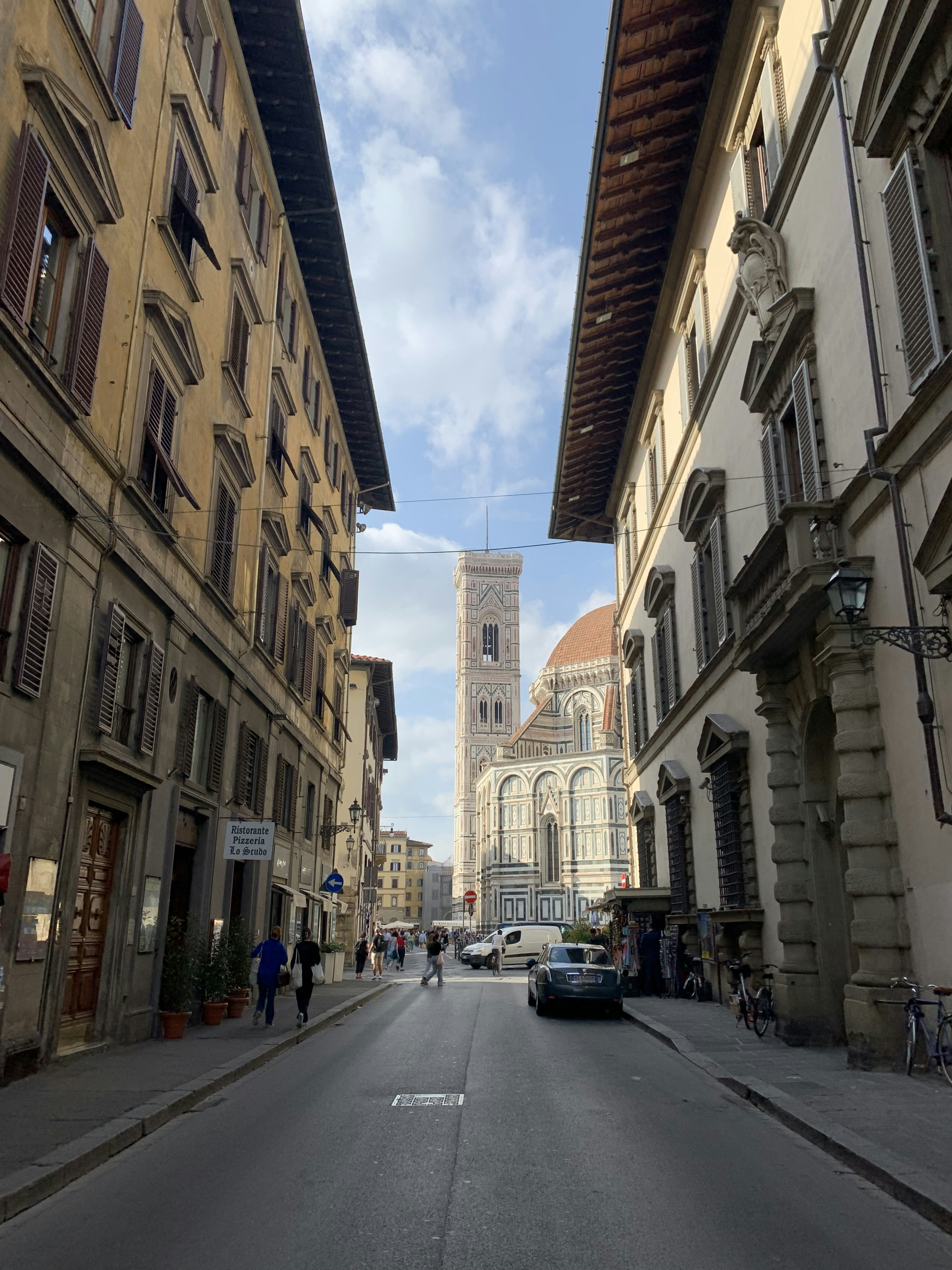 Cobbled Street to Cathedral: Florence in Morning Light