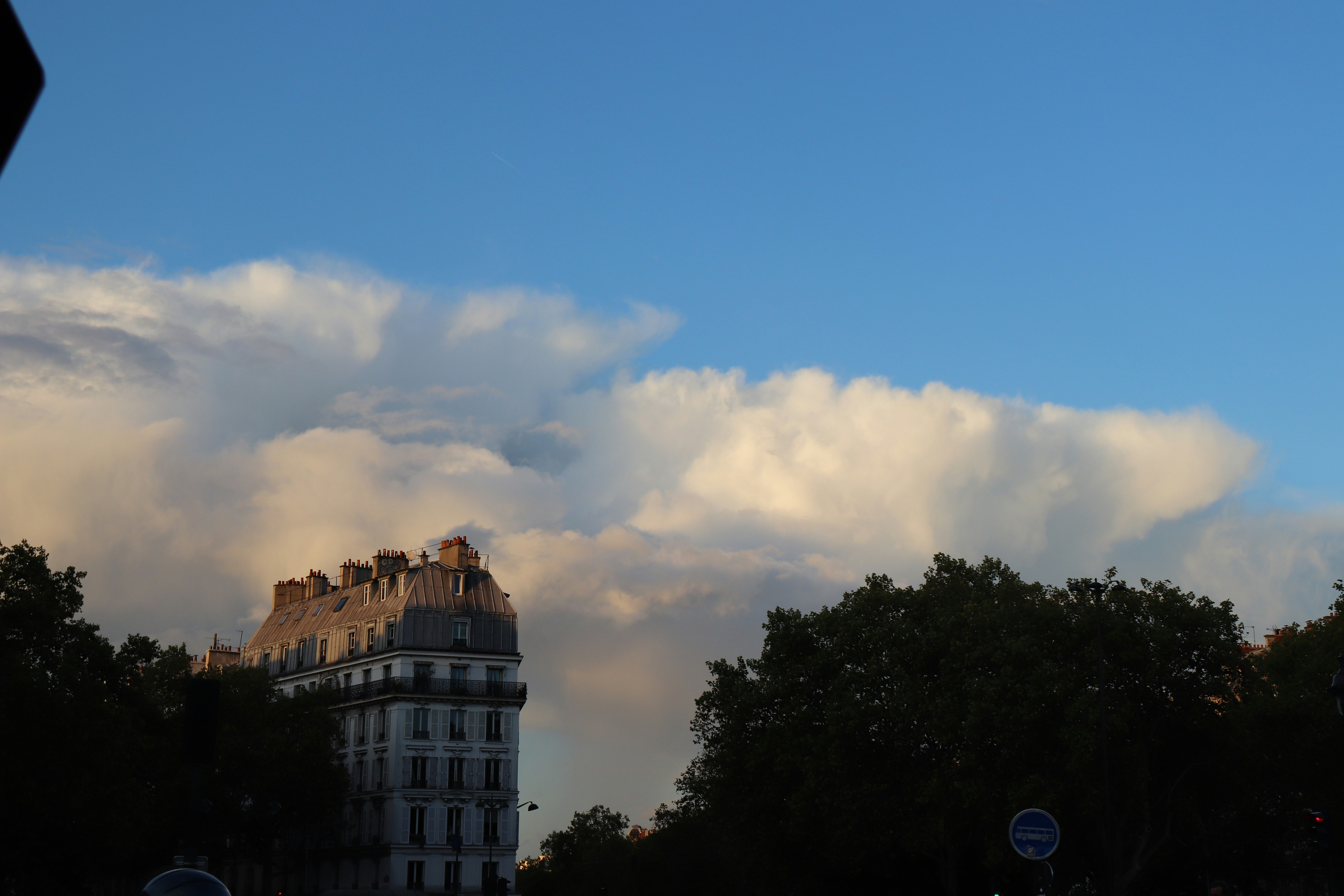 Paris under cumulonimbus clouds.