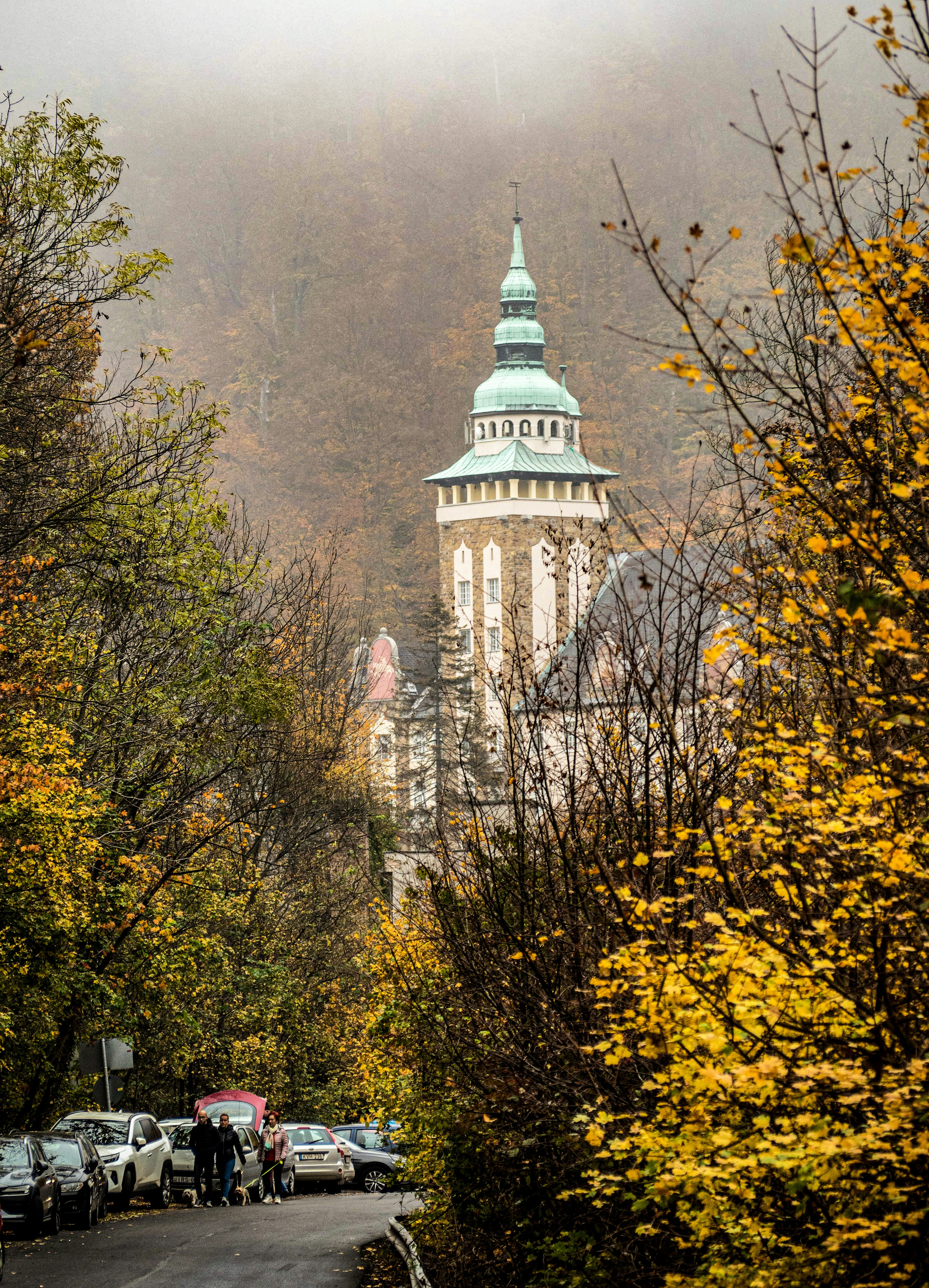 Tower in Autumn Corridor