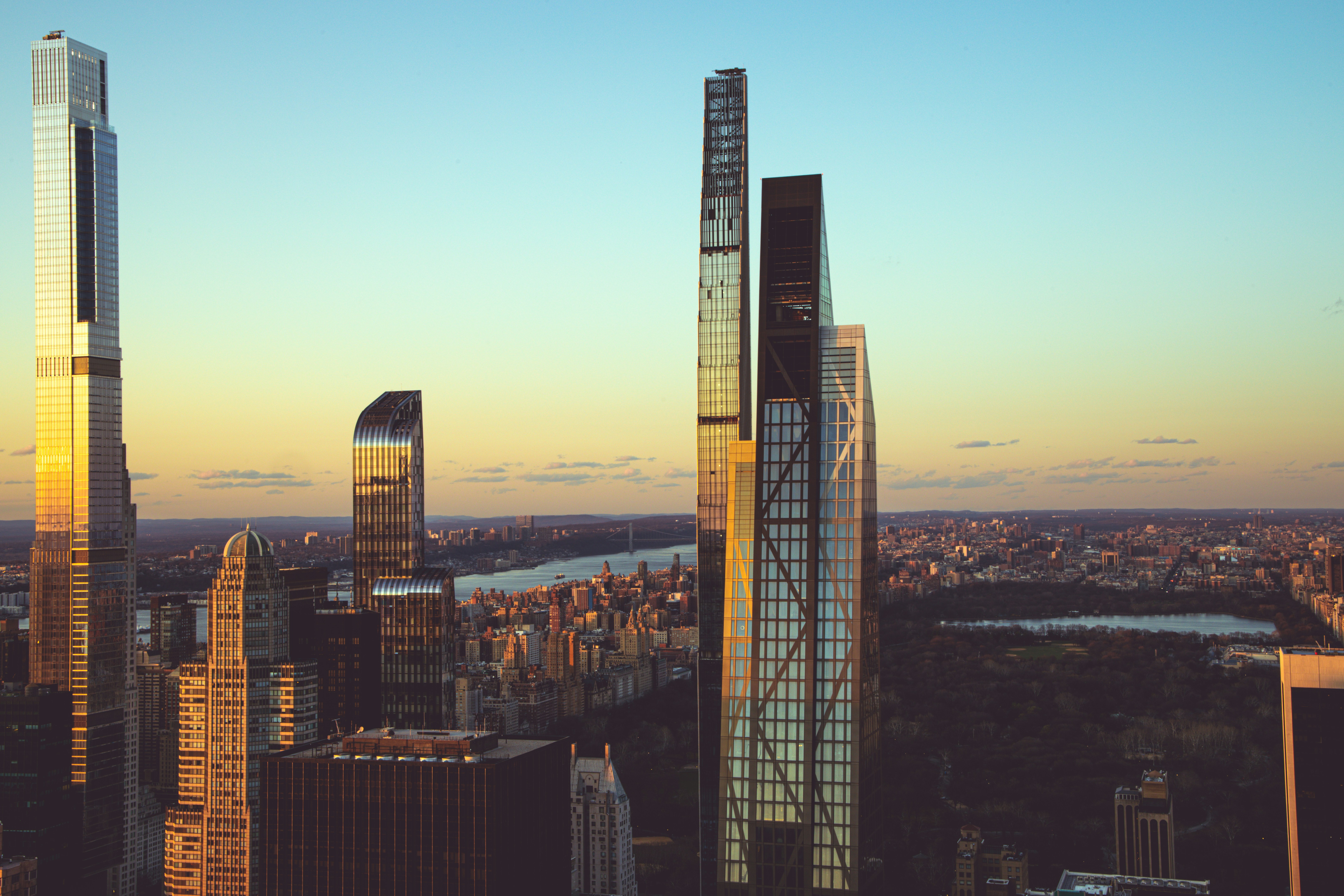 Golden Hour Glass: Skyline Sculpted by Sunset Light