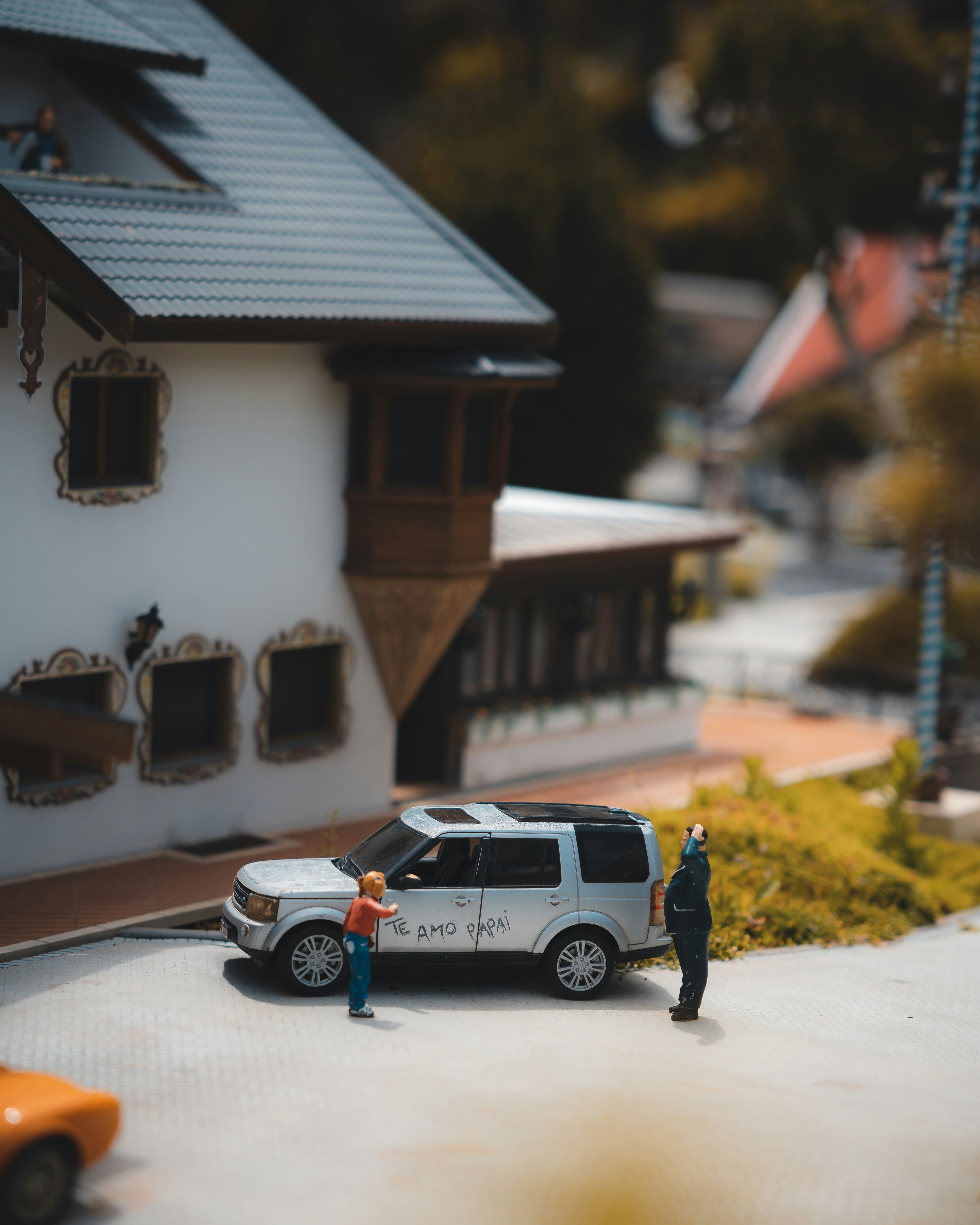 a police car parked in front of a house