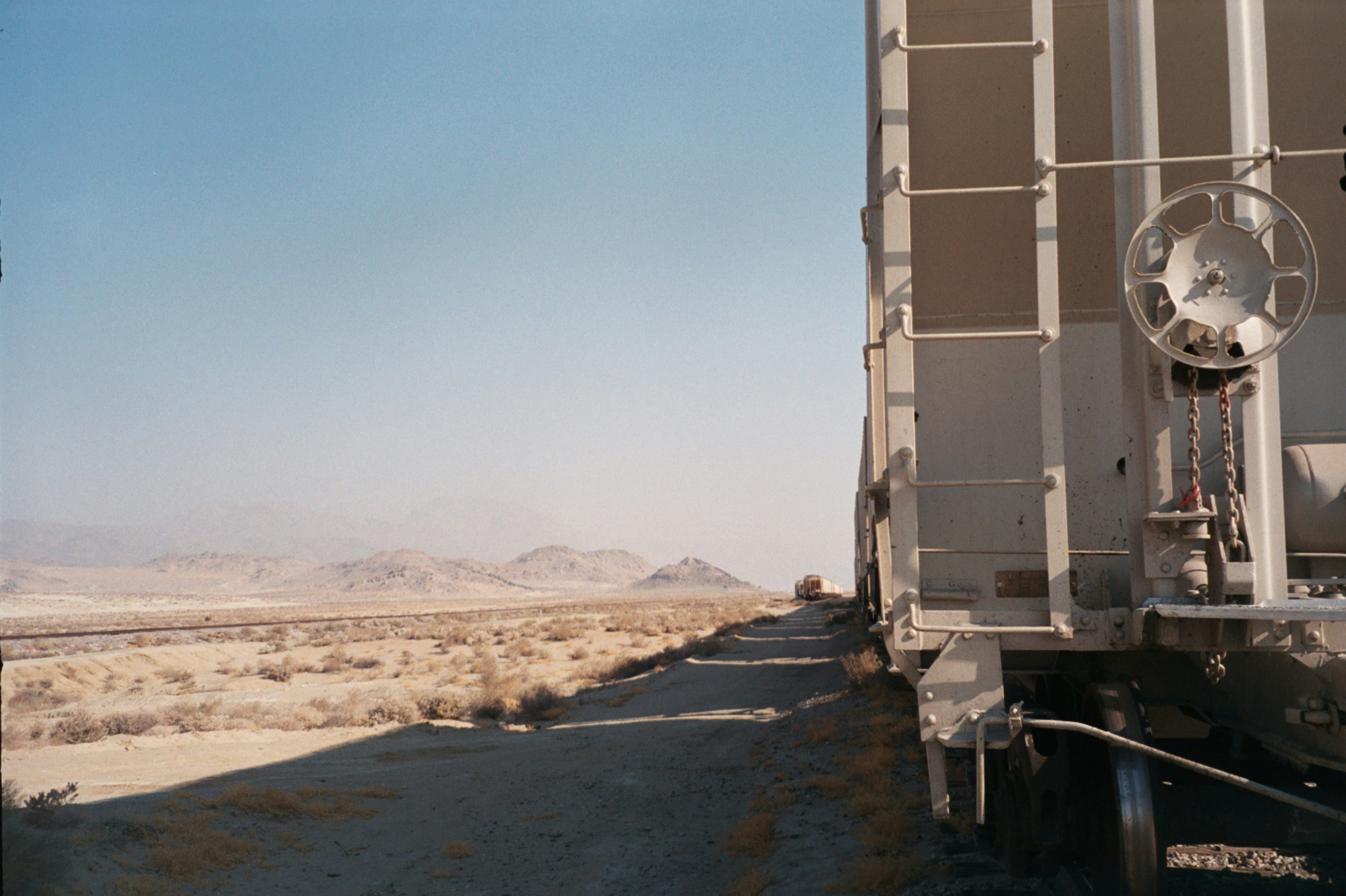 Desert Freight Car at the Edge of Heat Haze