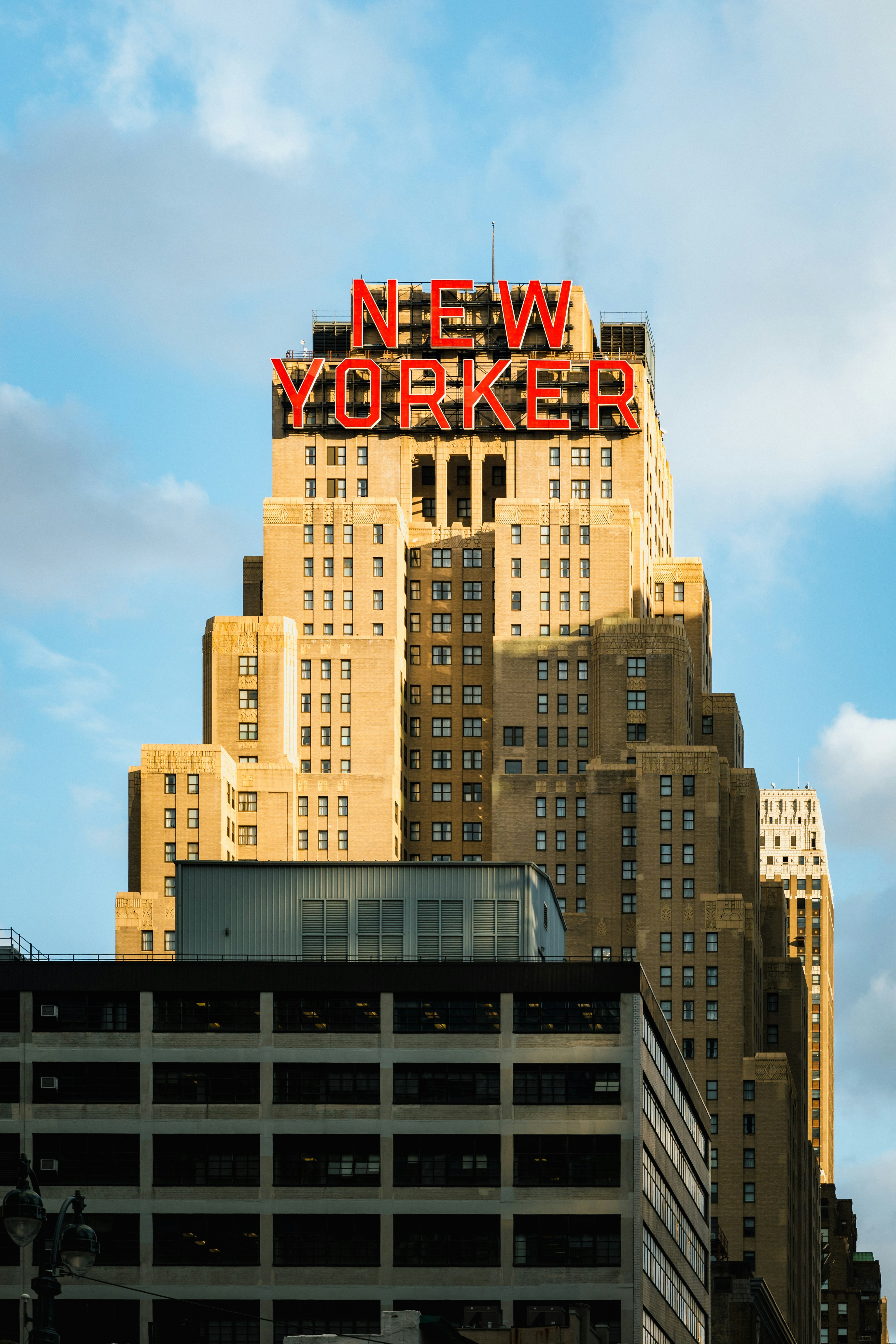 a tall building with a sign on it