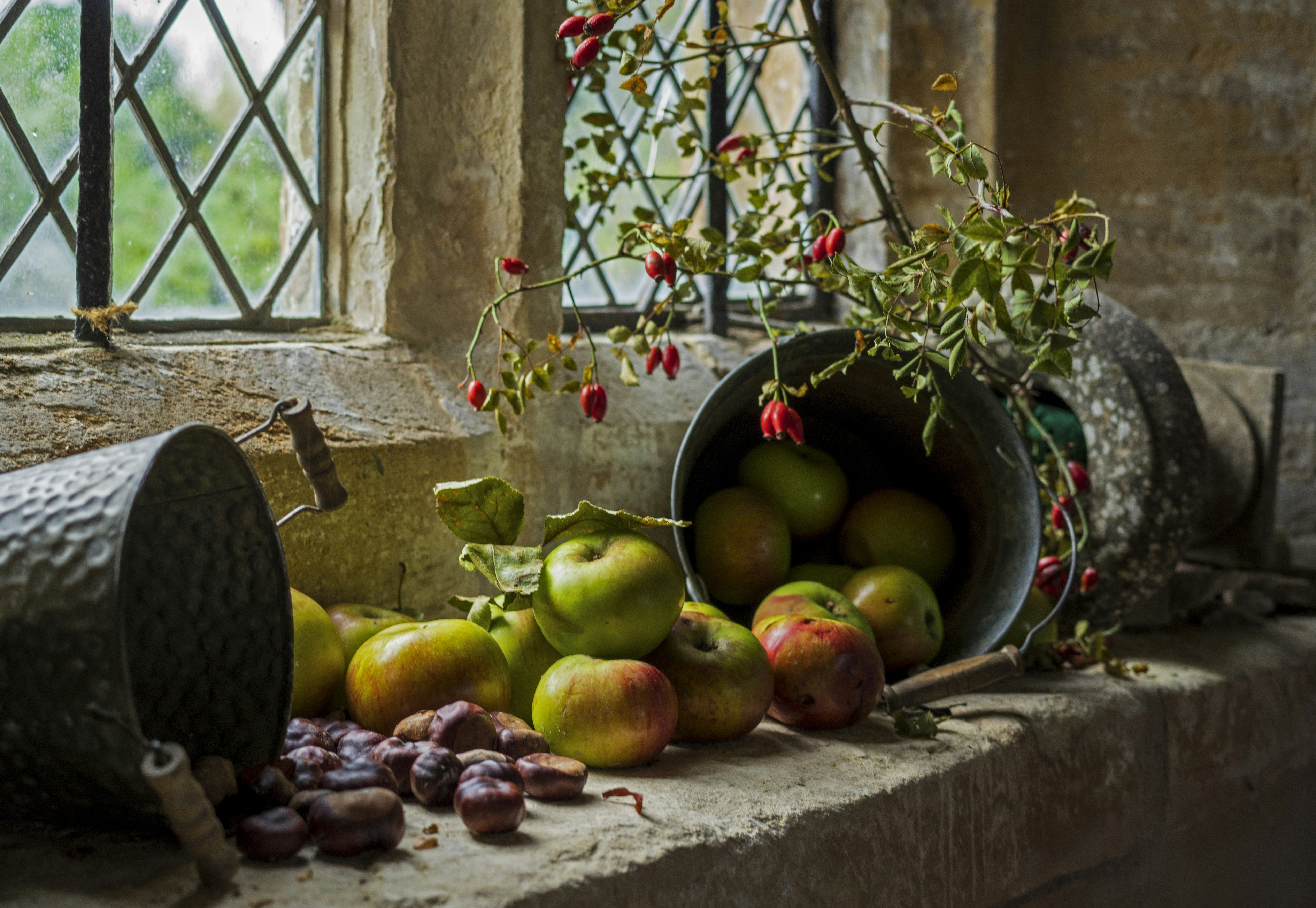Church windowsill found arrangement.