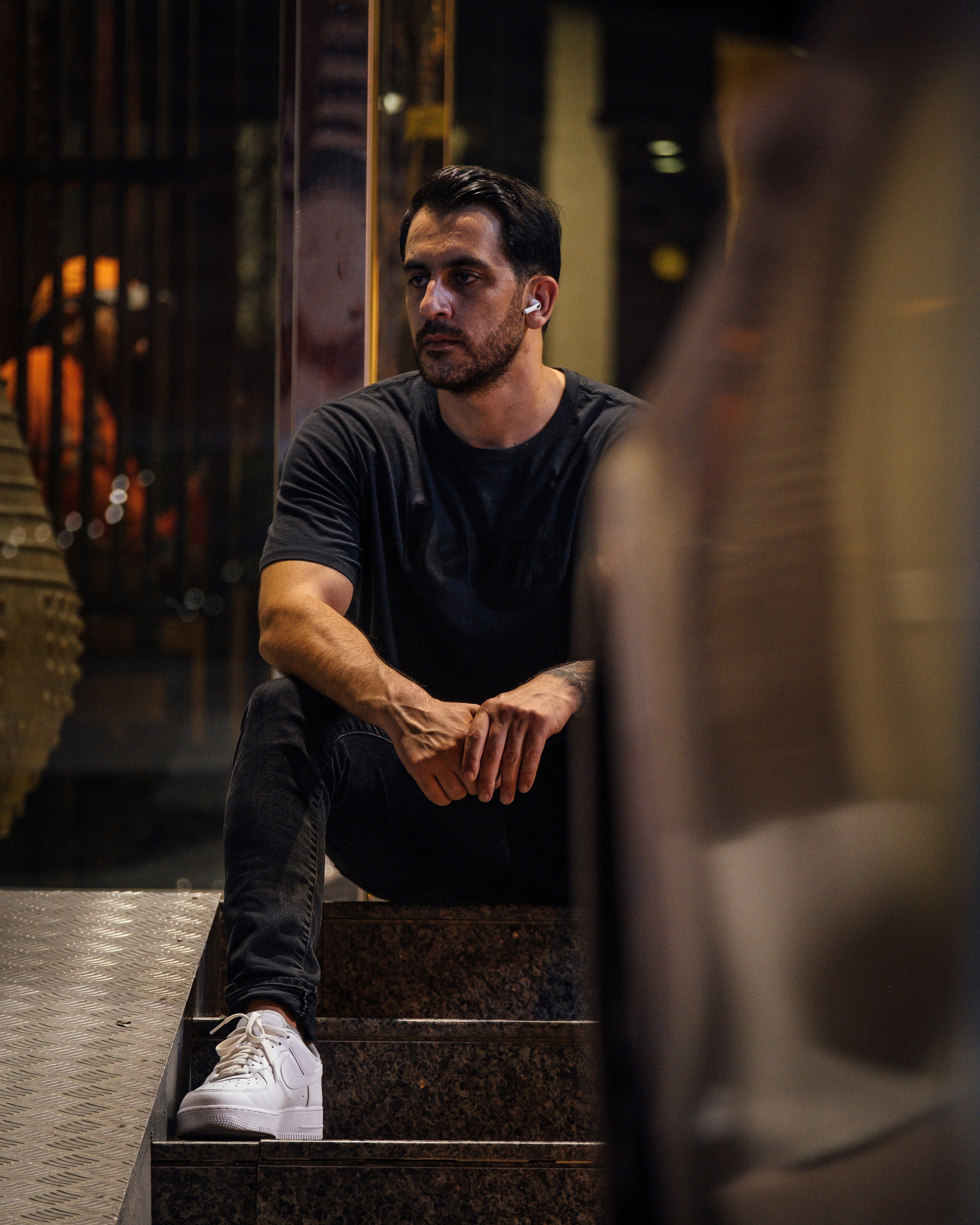 Midnight Moment: A Quiet Pause on City Steps