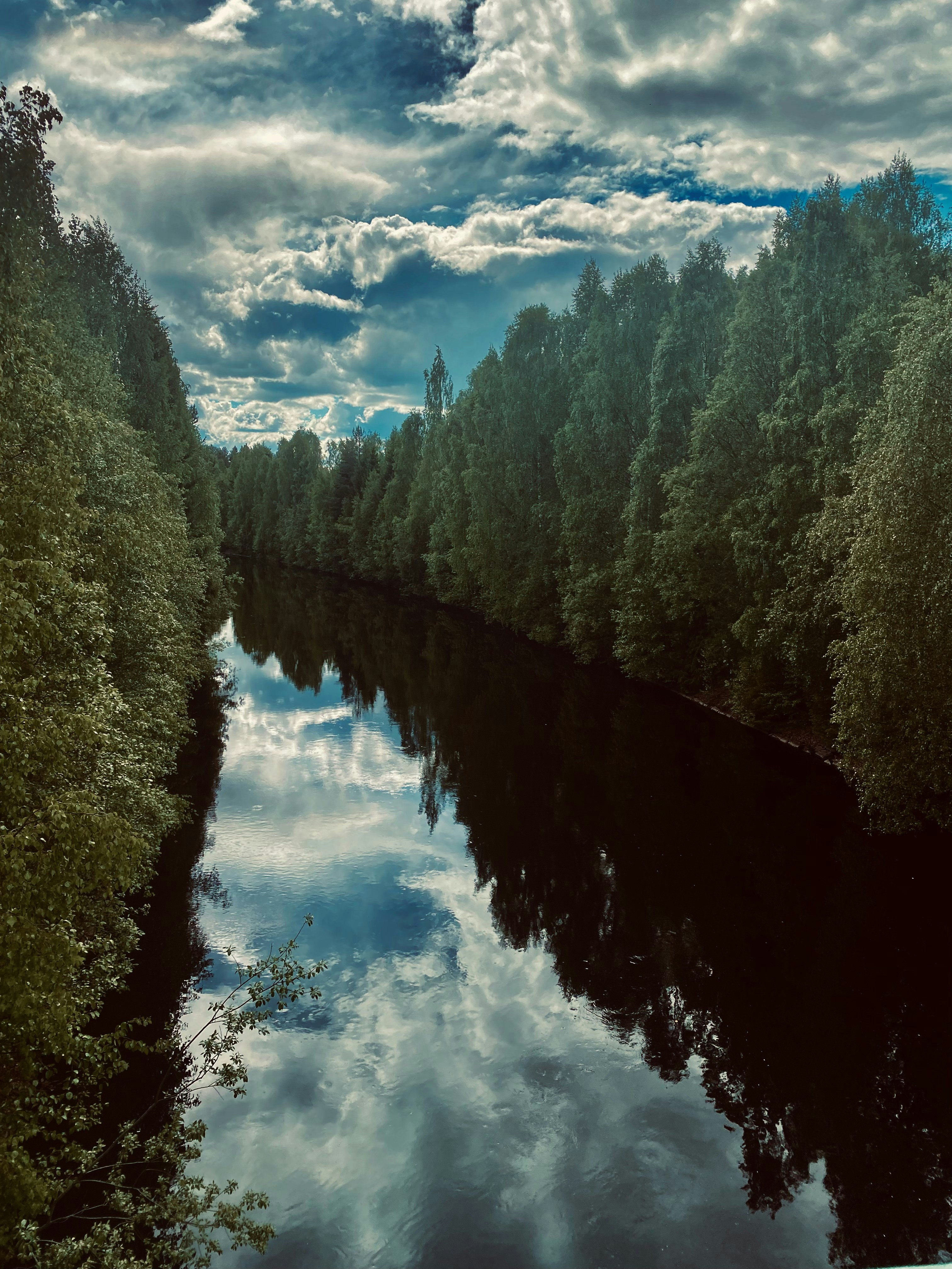 Azure Reverie: The River Carves a Mirror Between Emerald Pines