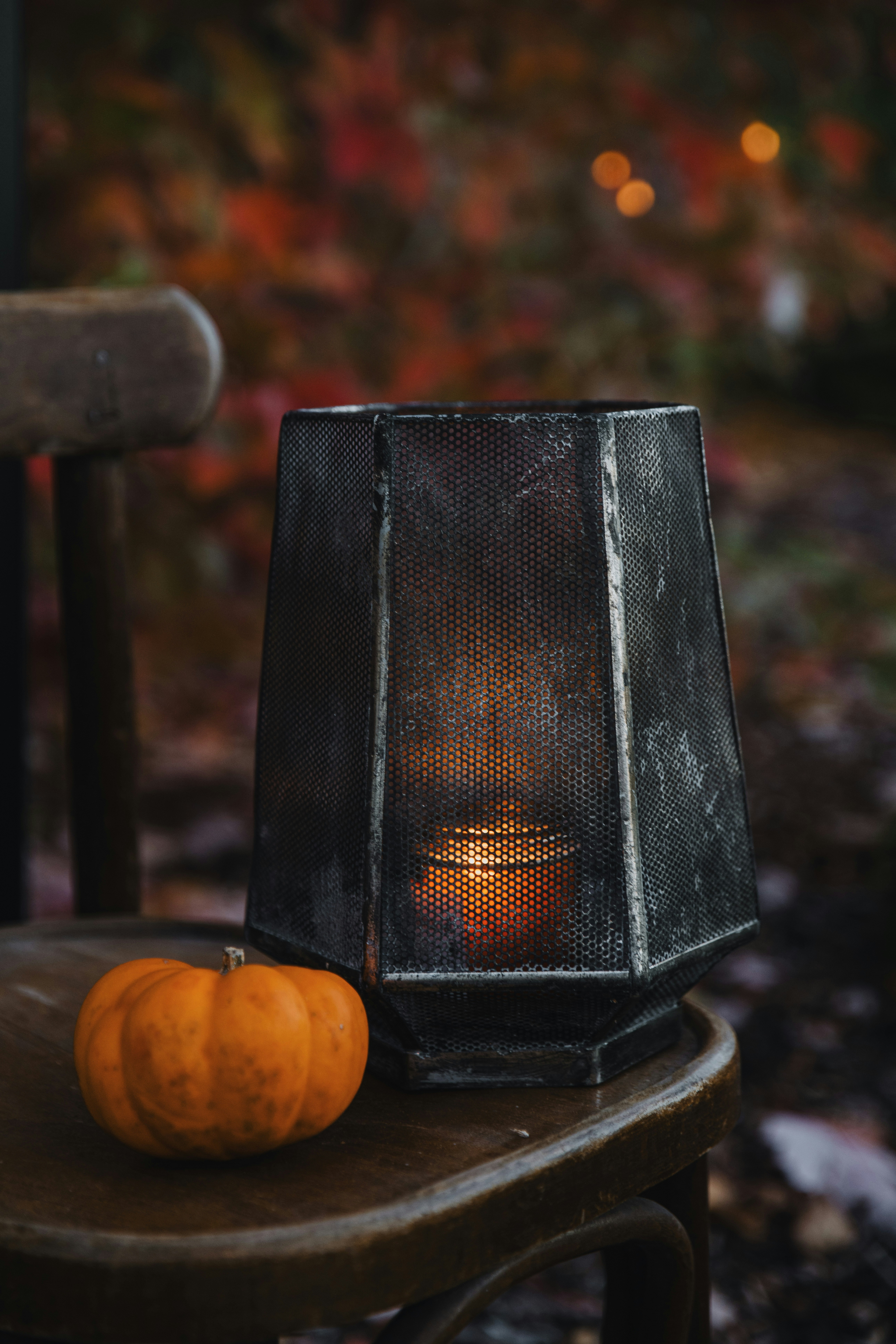 Lantern Glow Beside Autumn's Vessel