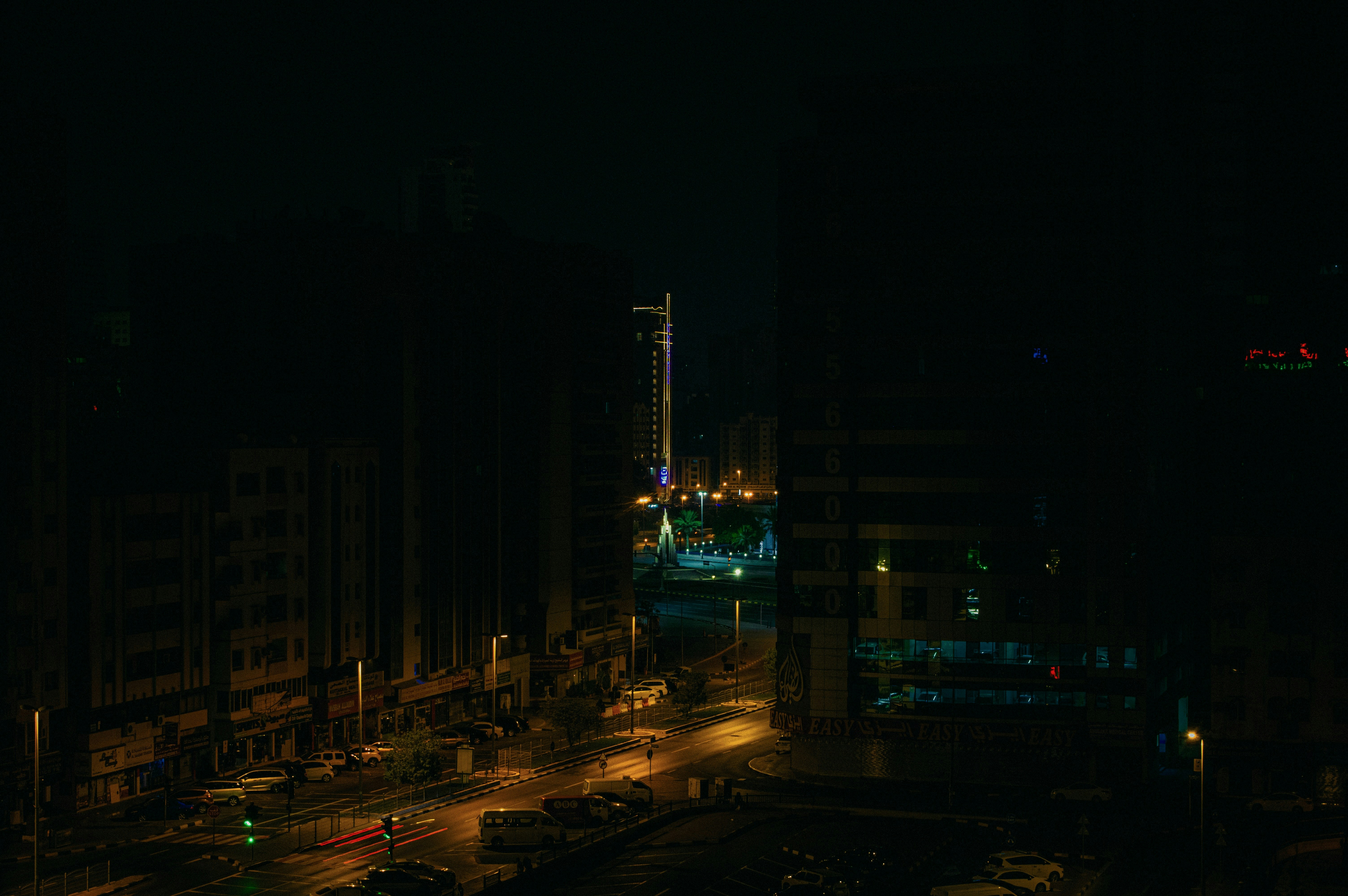 A city at night photo – Free Rolla square park - sharjah - united arab ...