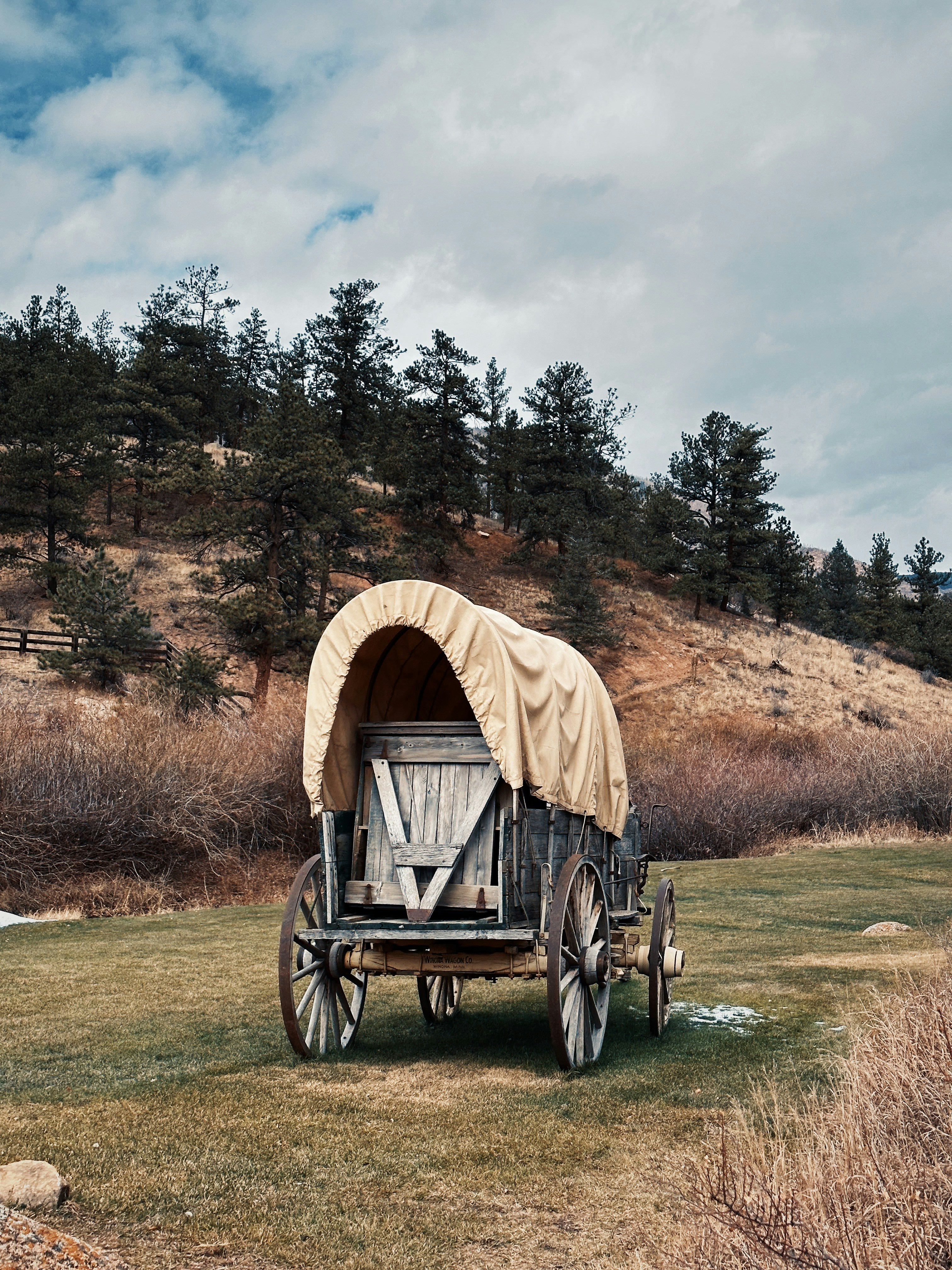 a wagon with a cover on it