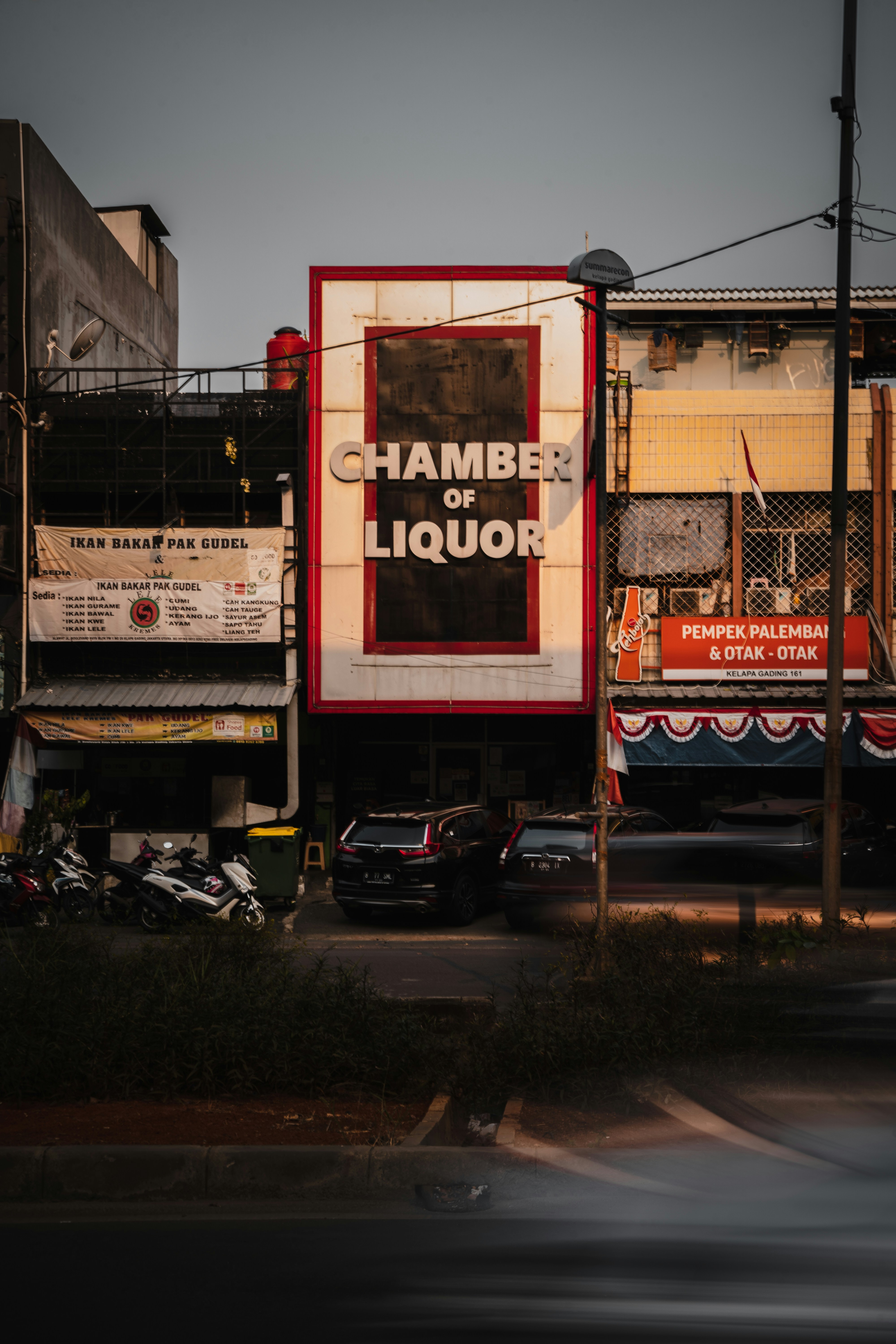 Chamber Signage Framed by Urban Facades