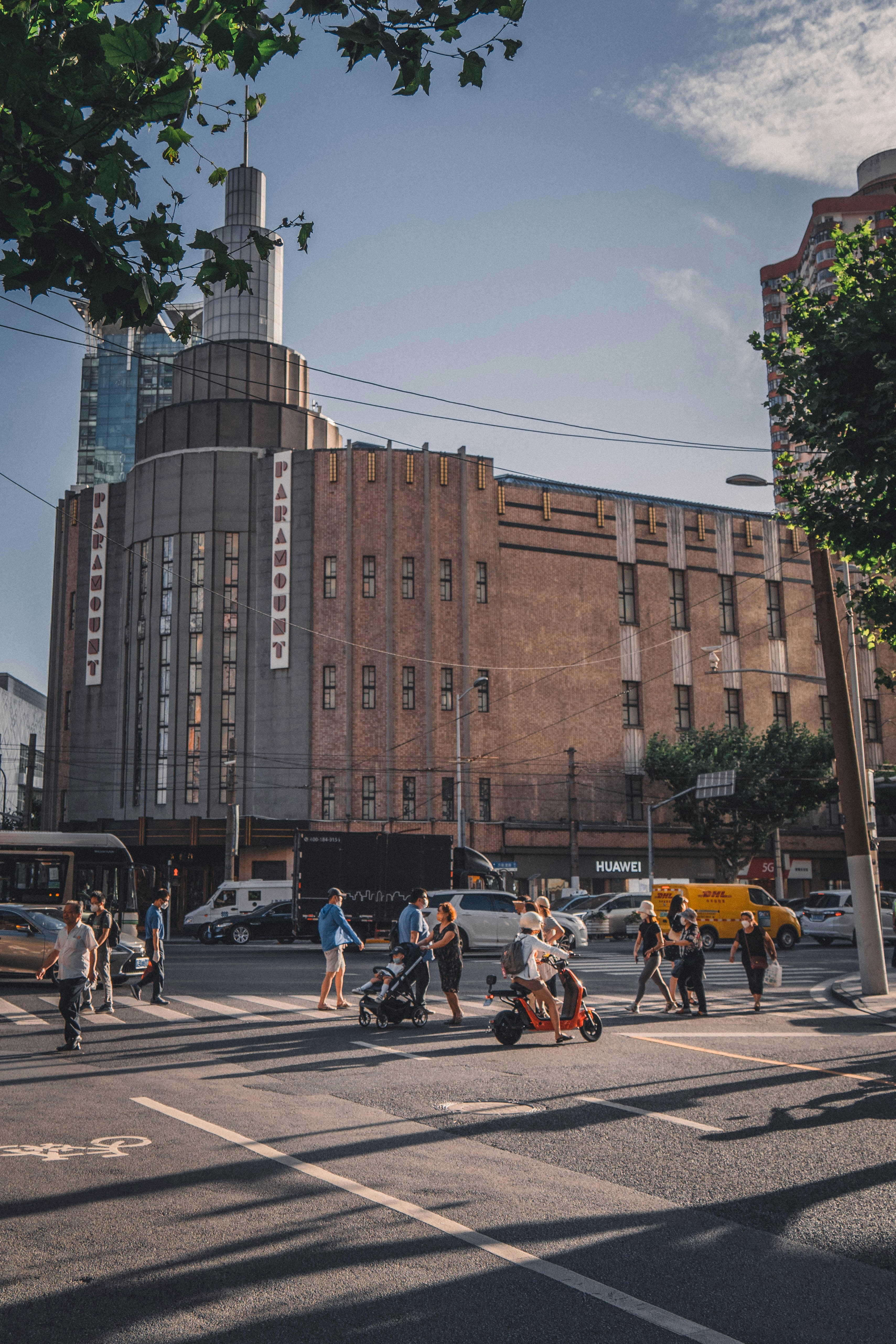 City Street Pulse: A Moment of Pedestrian Flux by the Brick Theater