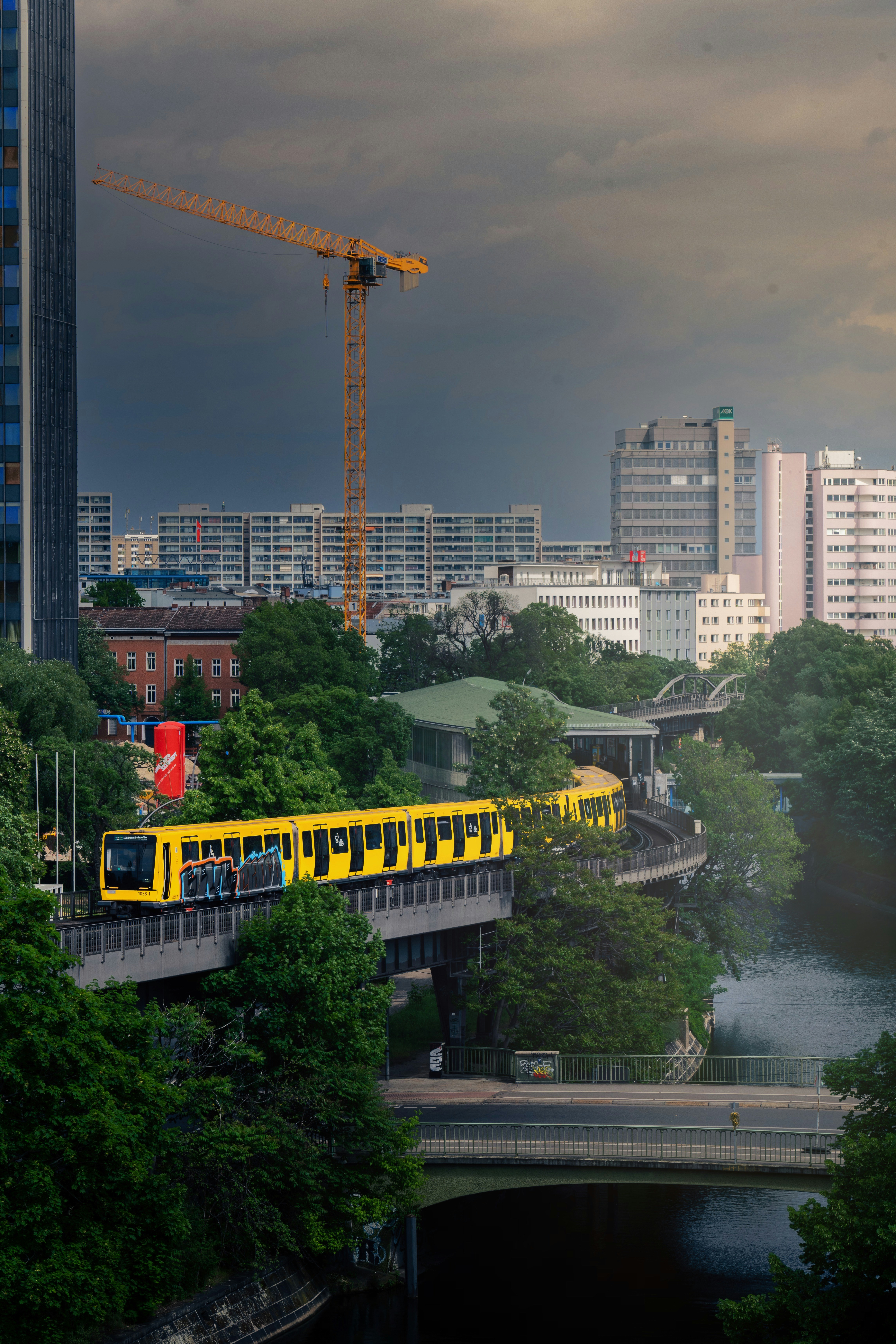 a train on a bridge