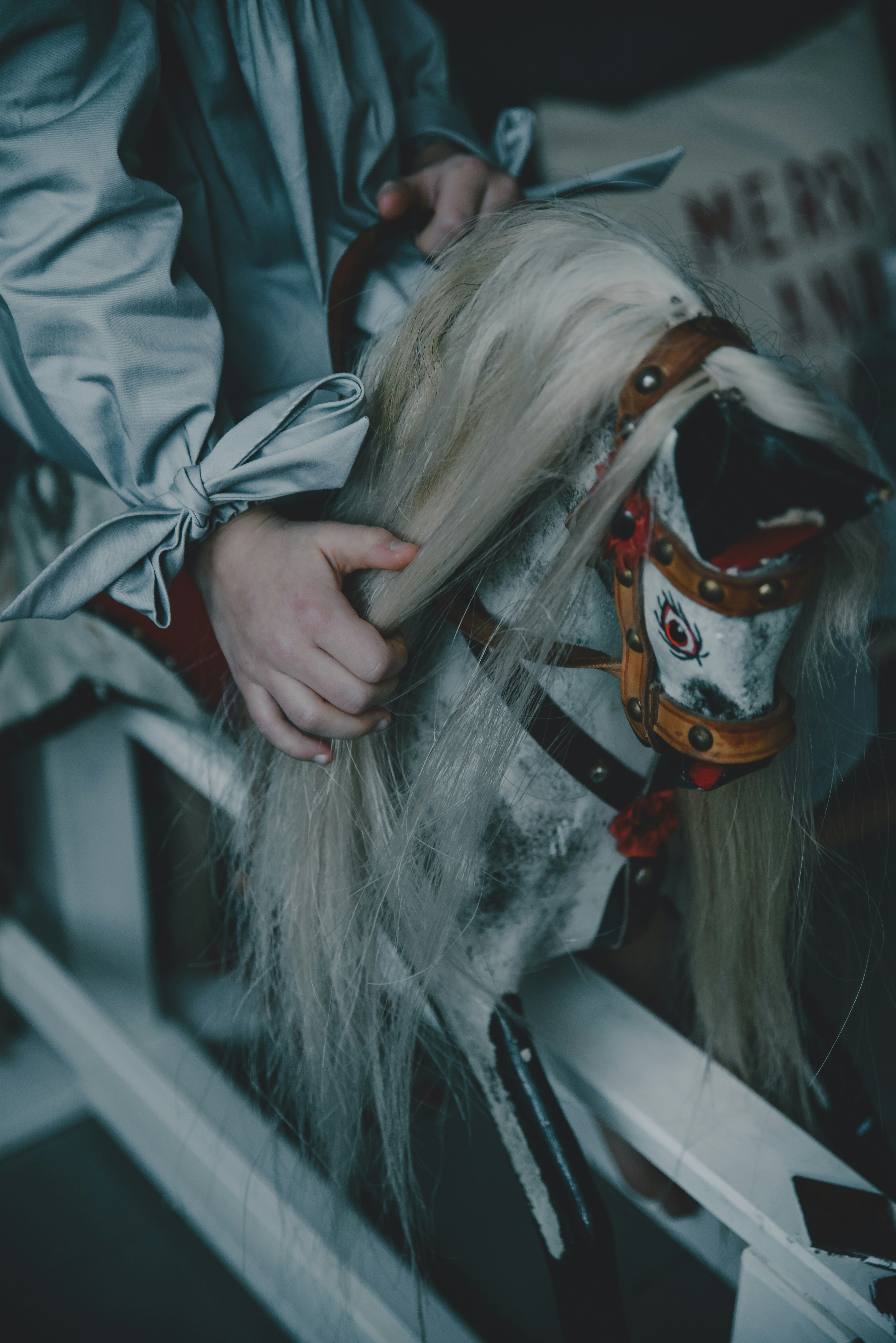 Hands at Play: A Gentle Grooming Moment with a Painted Pony
