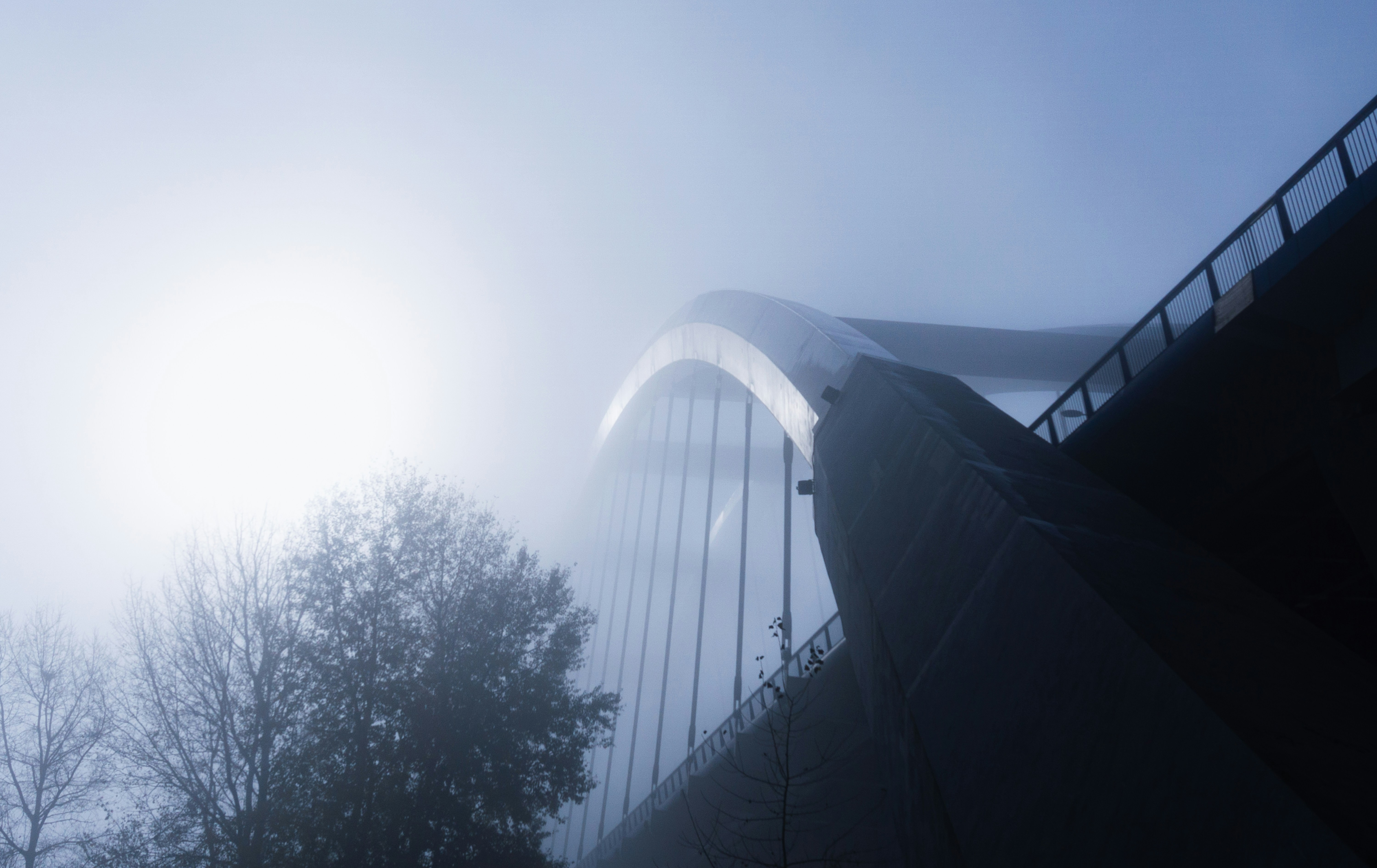 Arc of Light Over a Misty Span