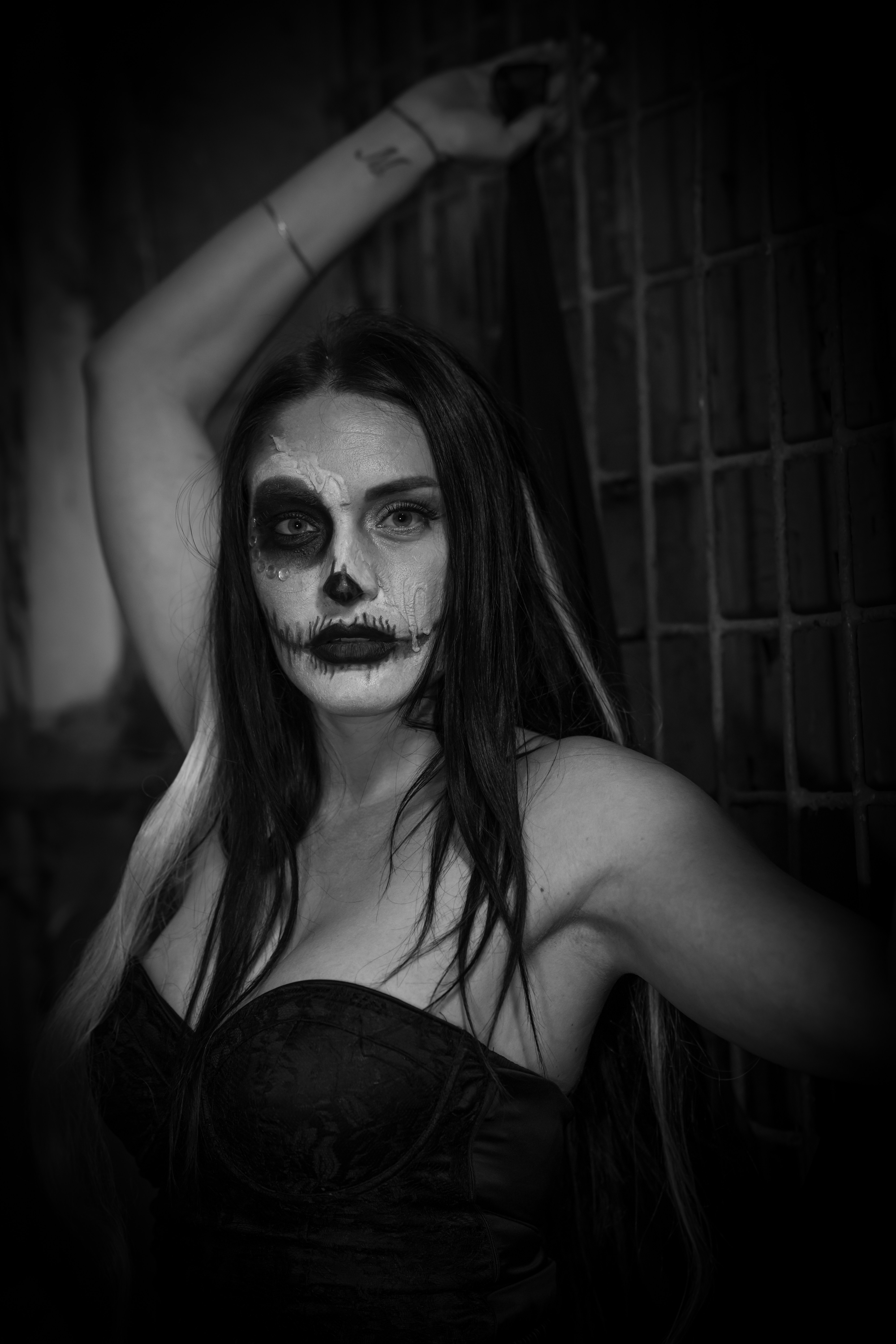 A woman with a face painted on her body photo – Free Portrait Image on ...